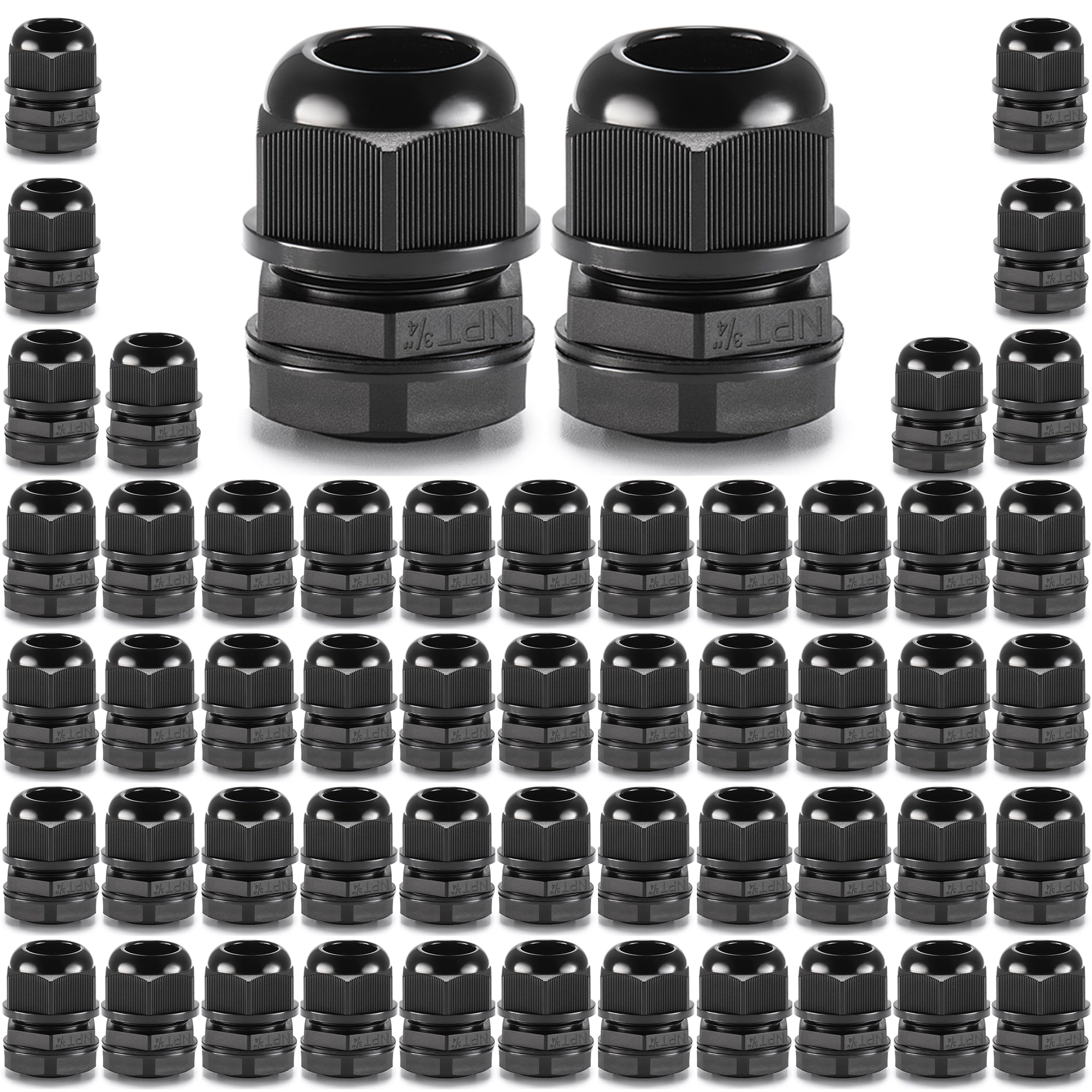 QILIPSU 50pcs 3/4" NPT Cable Glands, Strain Relief IP68 Waterproof ...