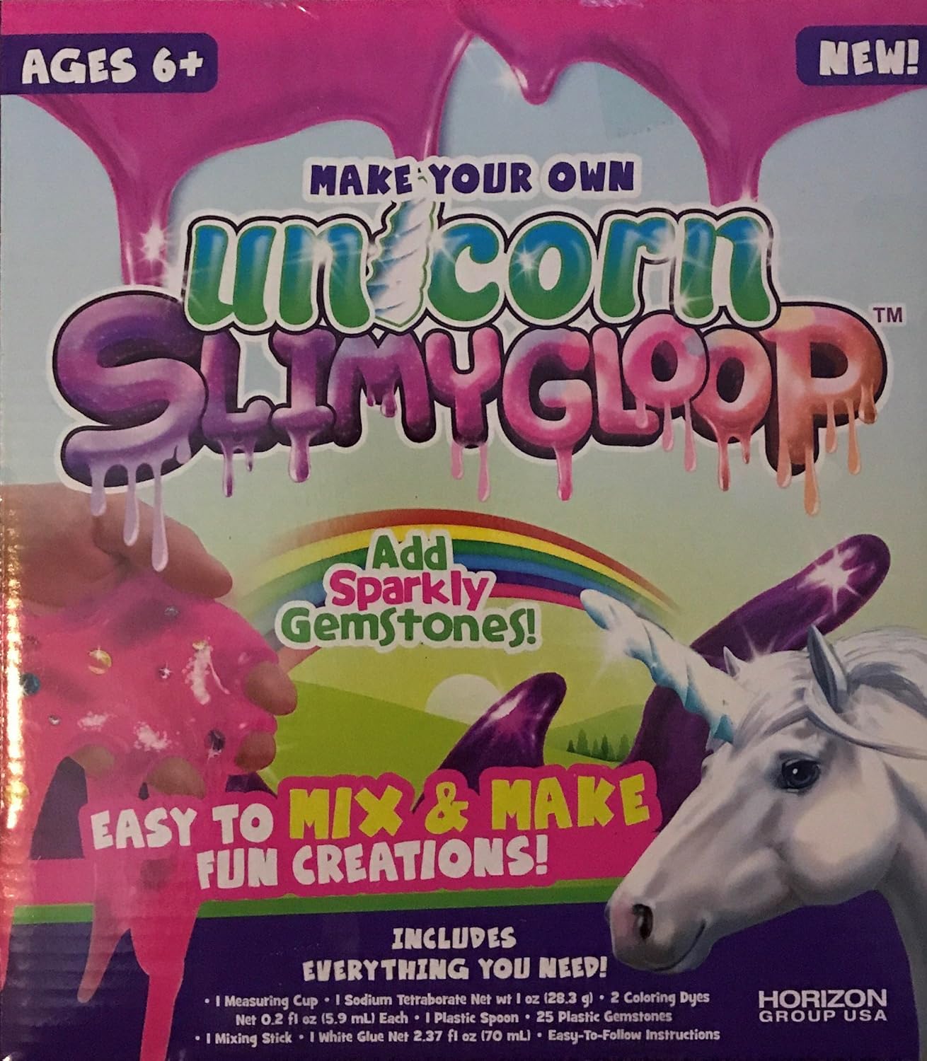 Amazon.com: Horizon Group USA Make Your Own Unicorn Slimy Gloop! Easy ...