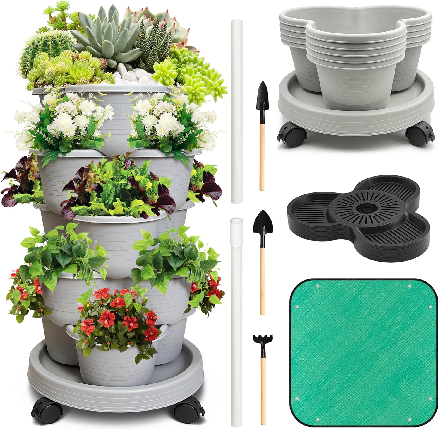 Amazon.com: 5-Tier Stackable Planter, Vertical Garden Planter for ...
