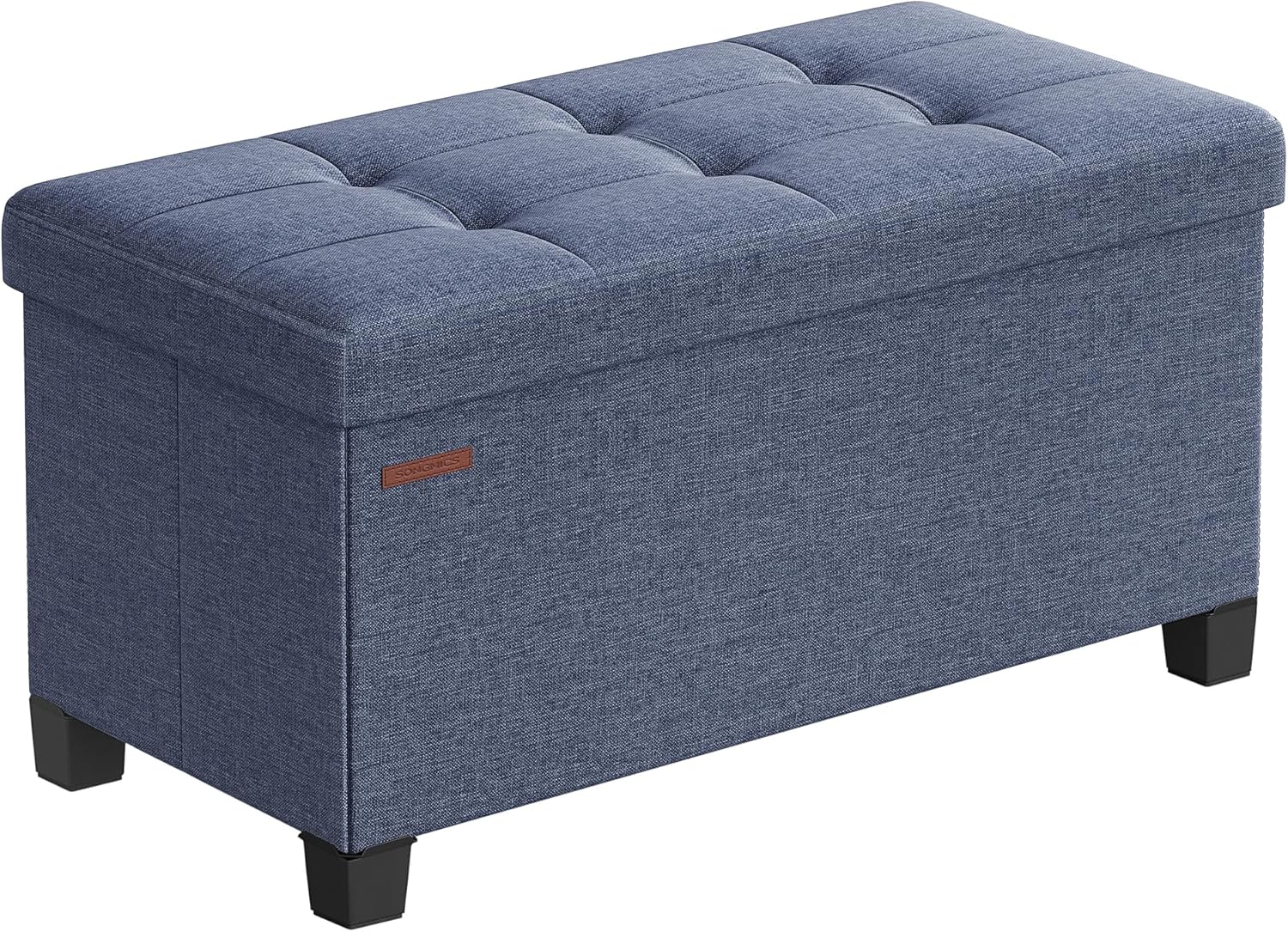SONGMICS Storage Ottoman Bench, Foldable Foot Rest with Legs, 38 x 76 x ...