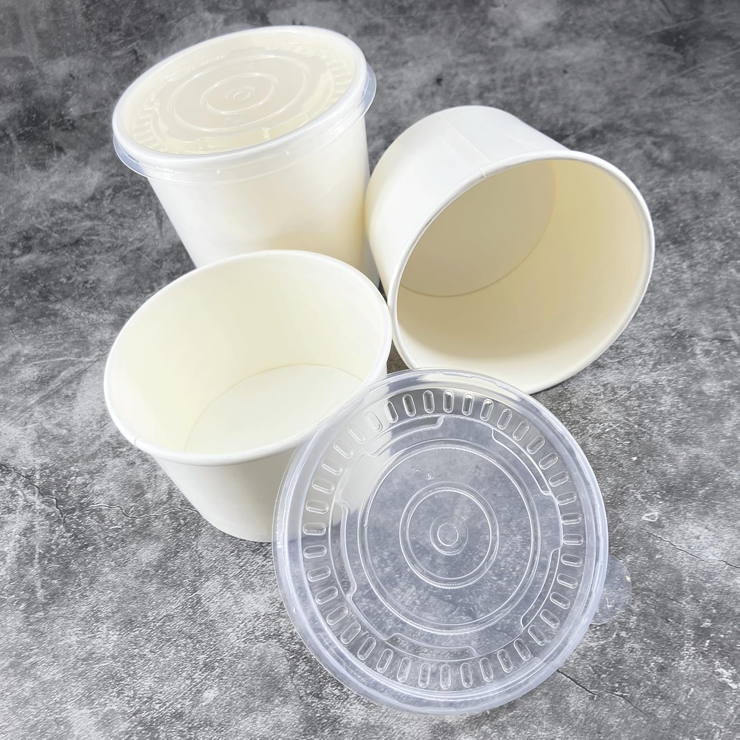 Inn Supplies UK - 100 x 8oz White Disposable Soup Containers with ...