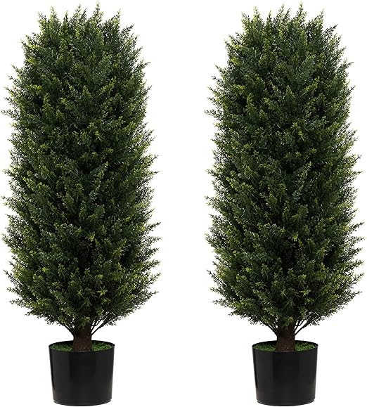 Amazon.com - Two 3FT Artificial Cedar Trees Artificial Topiary Pine ...