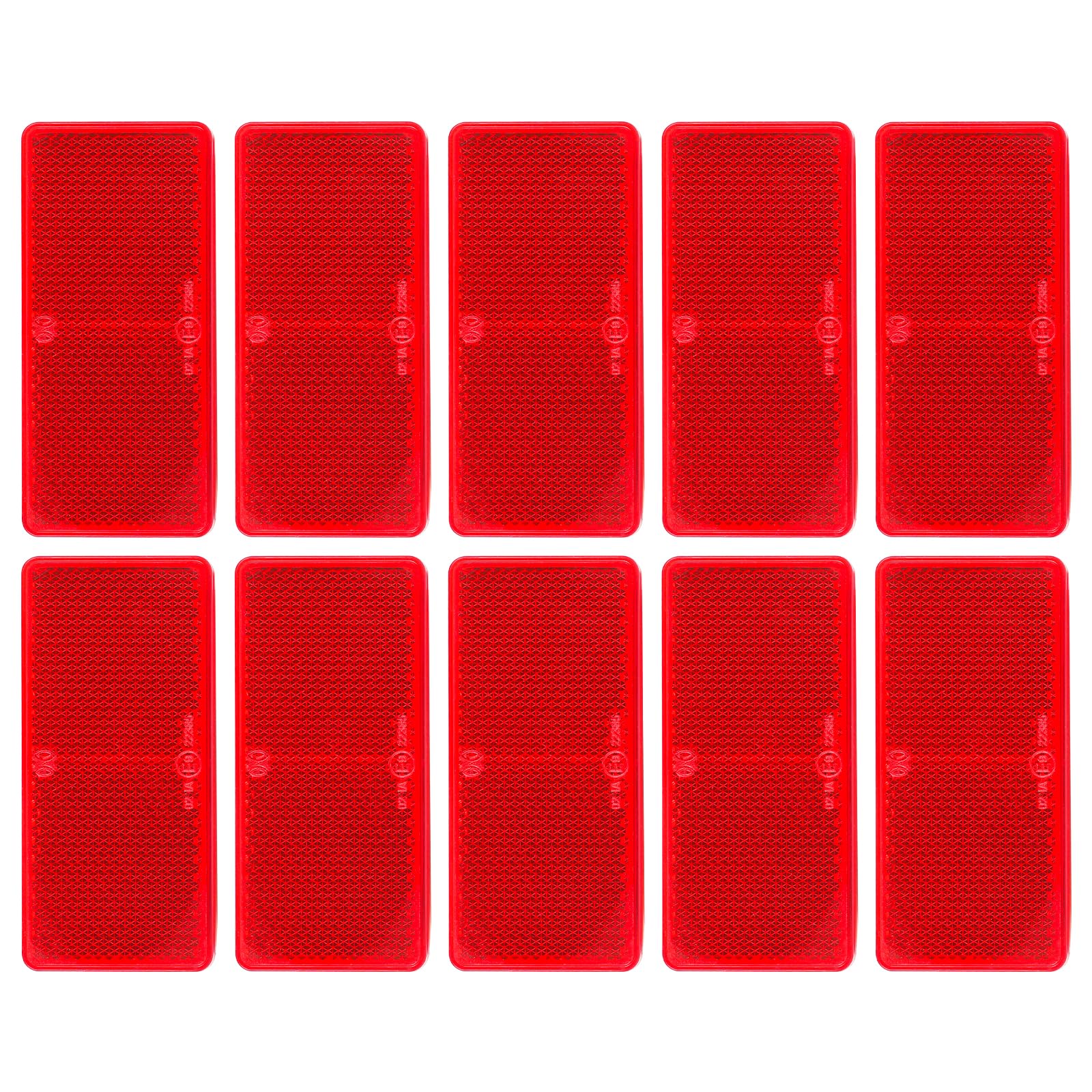 Amazon.com: Yinaolan 10 Pack Red Self Adhesive Rectangle Reflectors, E9 ...