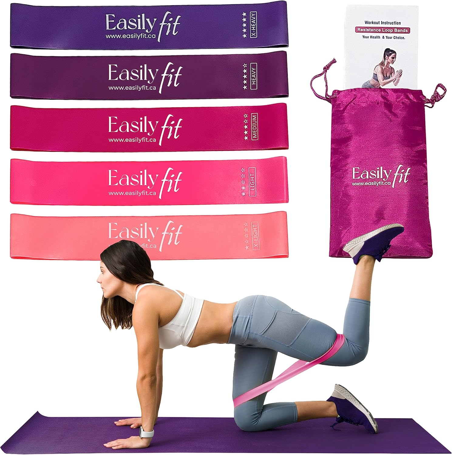 EasilyFit Resistance Bands – 5-Pcs Resistance Bands for Working Out ...