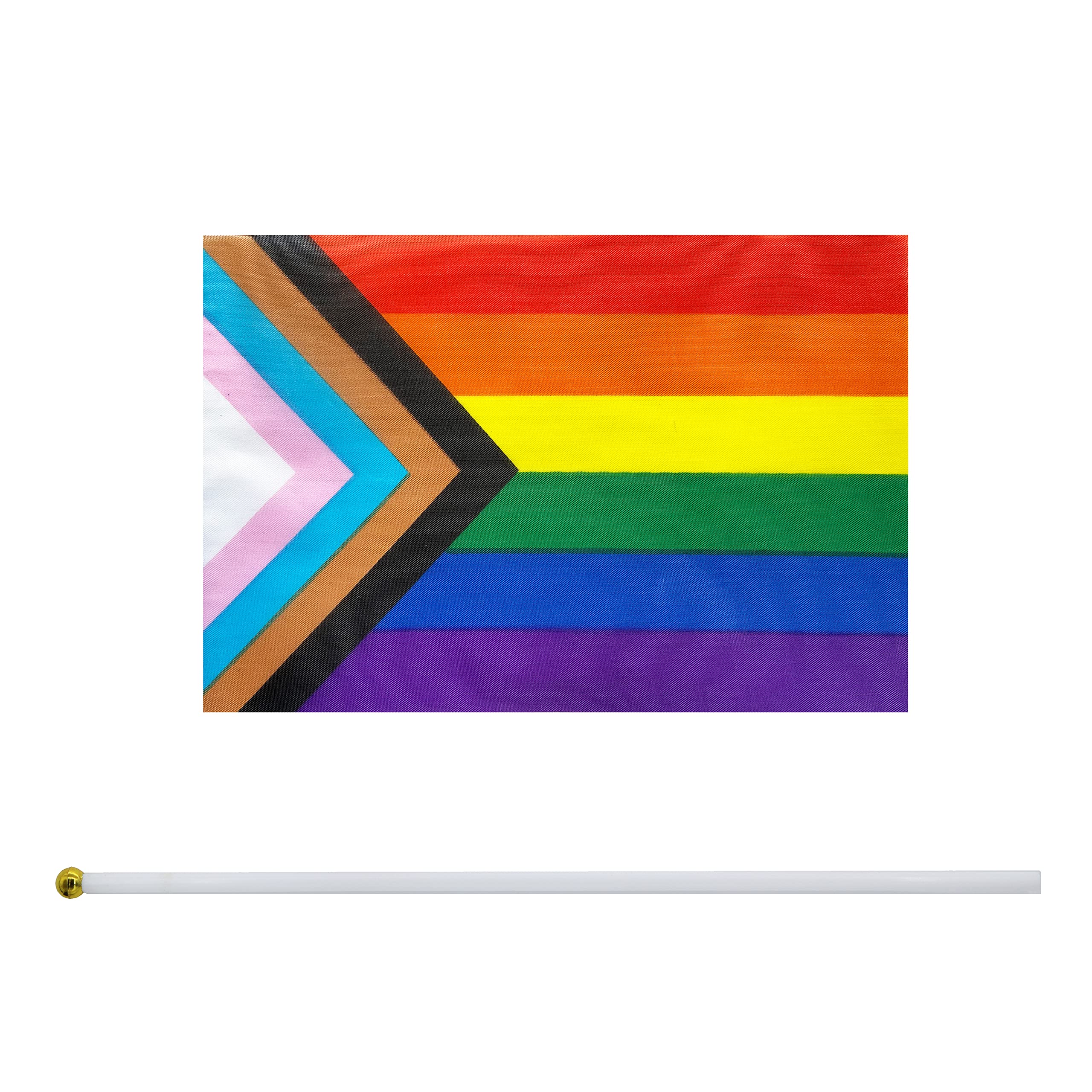 Buy 50 Pack Progress Rainbow Pride flag Small Mini Flag Hand Held Flag ...