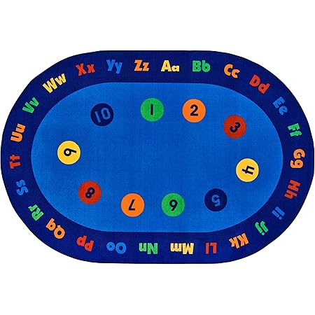 Amazon.com: Carpets for Kids 6805 Fishing for Literacy 6ft x 9ft Oval ...