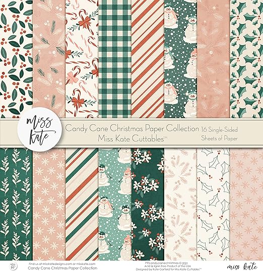 Amazon.com: Pattern Paper Pack - Candy Cane Christmas - Scrapbook ...