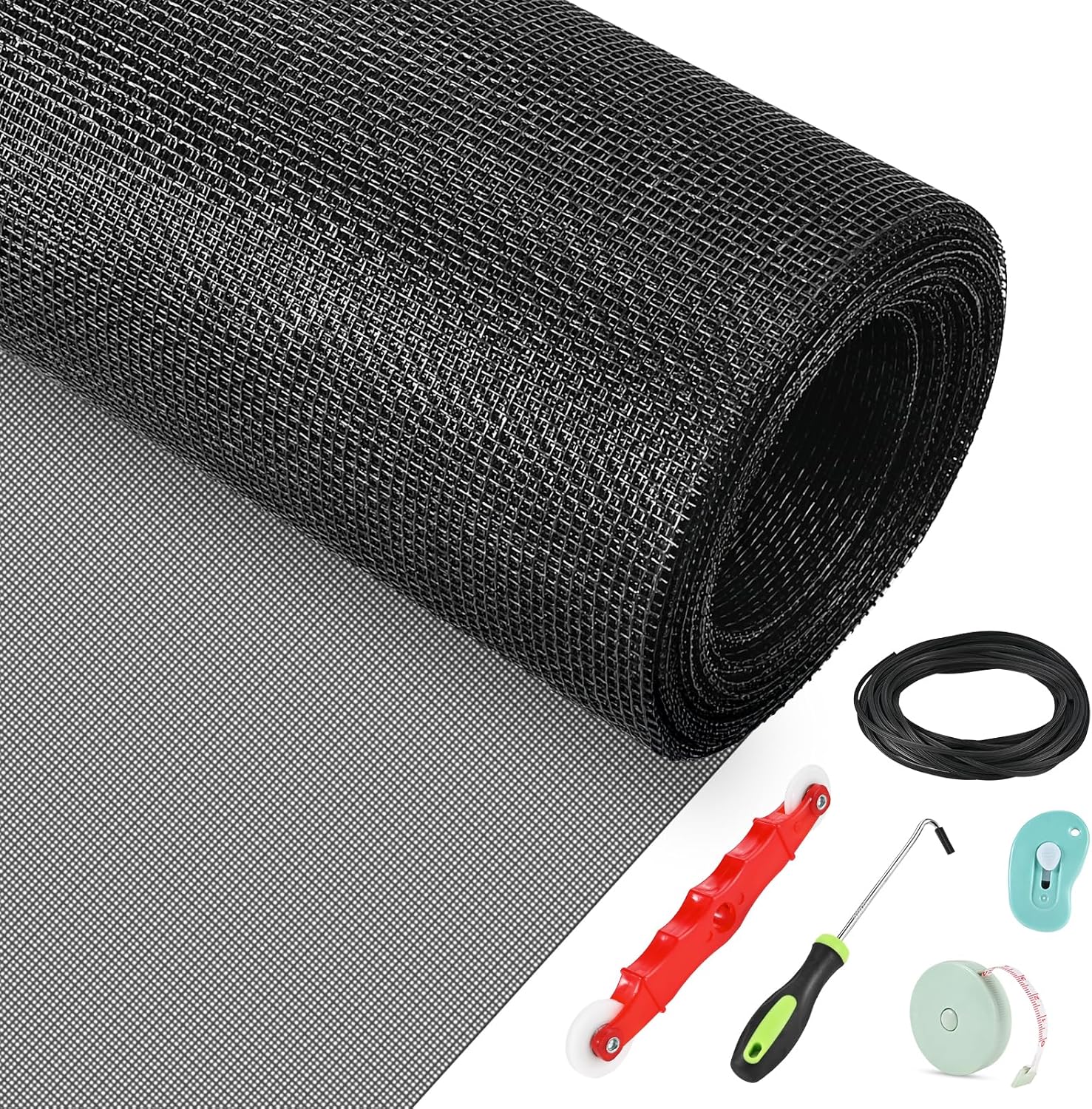 Window Screen Repair Kit, 47"x142" Window Screen Mesh, Window Screen ...