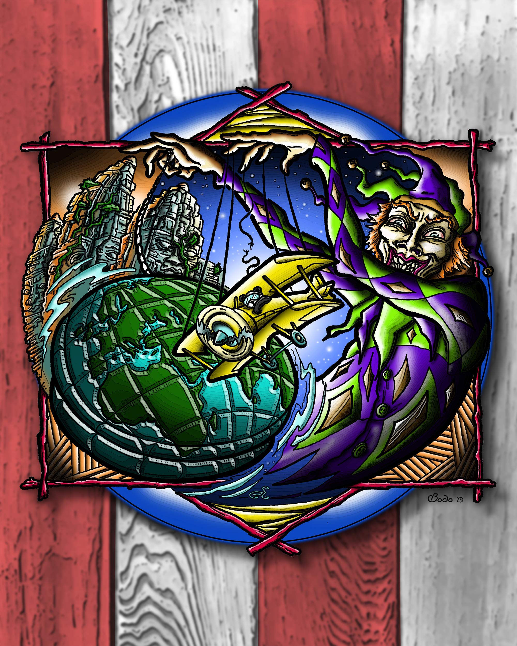 Jester David Bodo Artwork Print Unframed Picture Pen And Ink ...