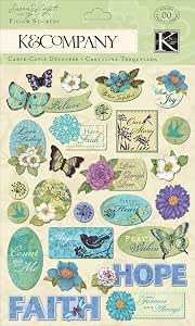 Amazon.com: K&Company Susan Winget Pillow Stickers, Botanical Words ...