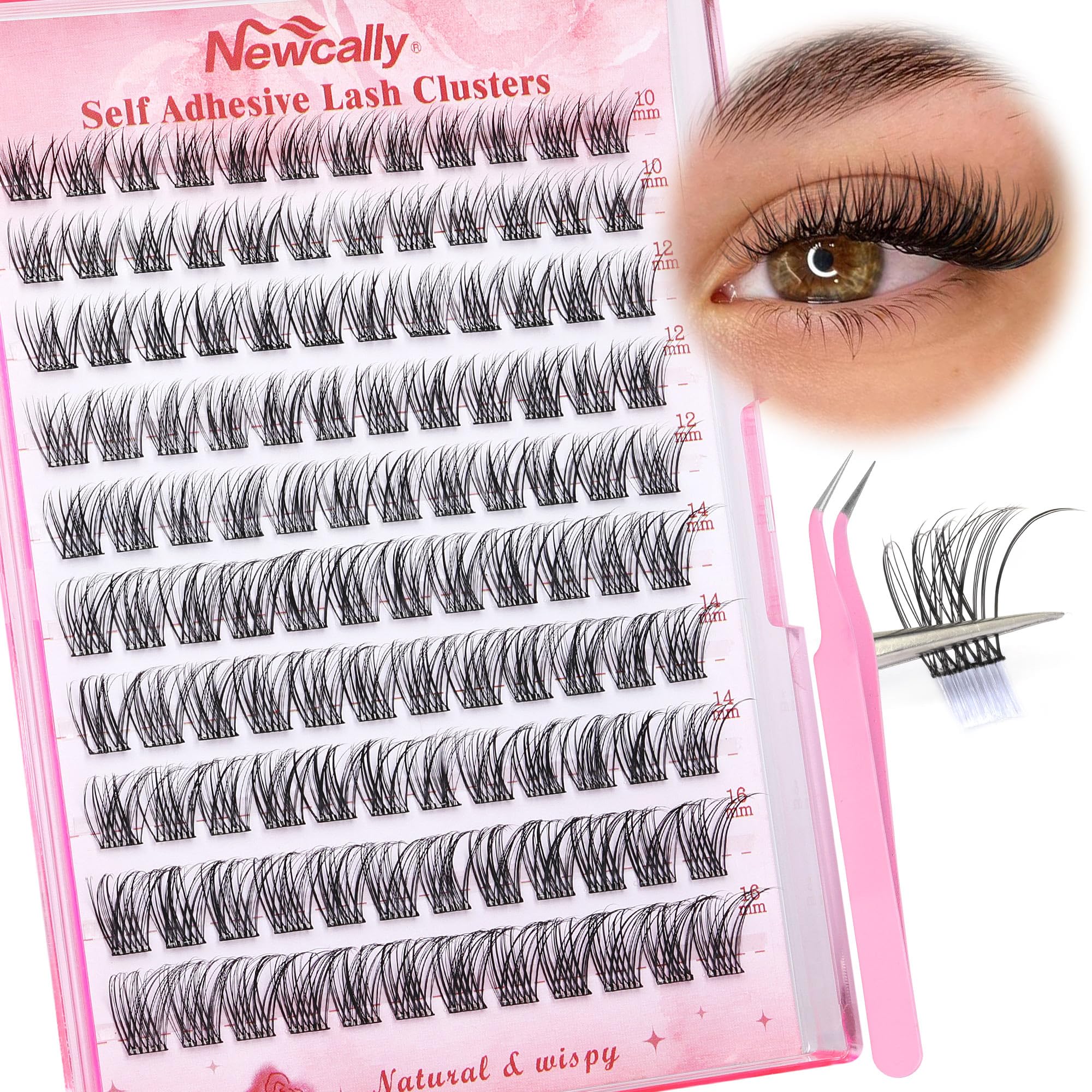 Amazon.com: Self Adhesive Eyelashes Lash Clusters Natural Wispy Pre ...