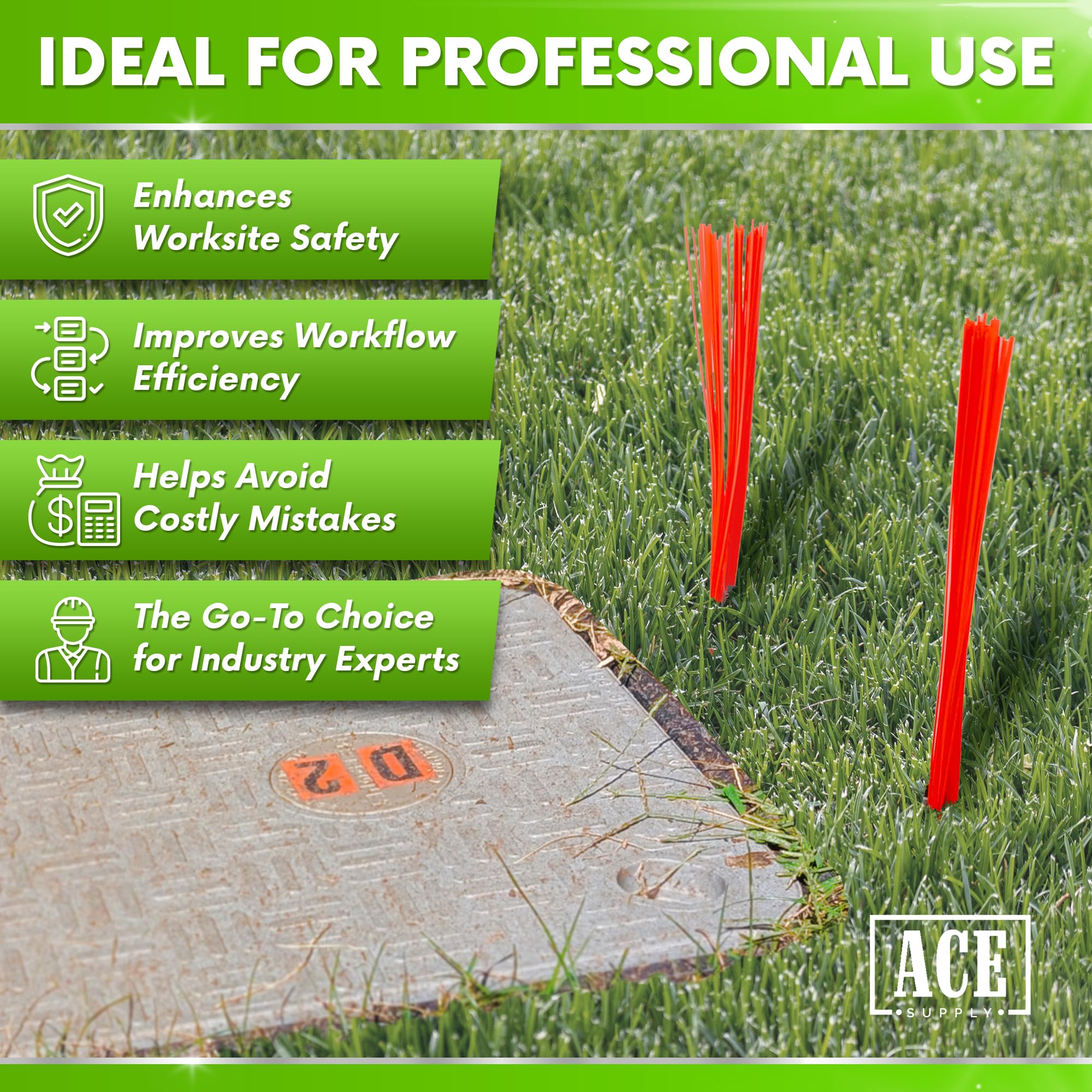 Snapklik.com : ACE Supply Blue Marking Whiskers - 25 Pack - Durable ...