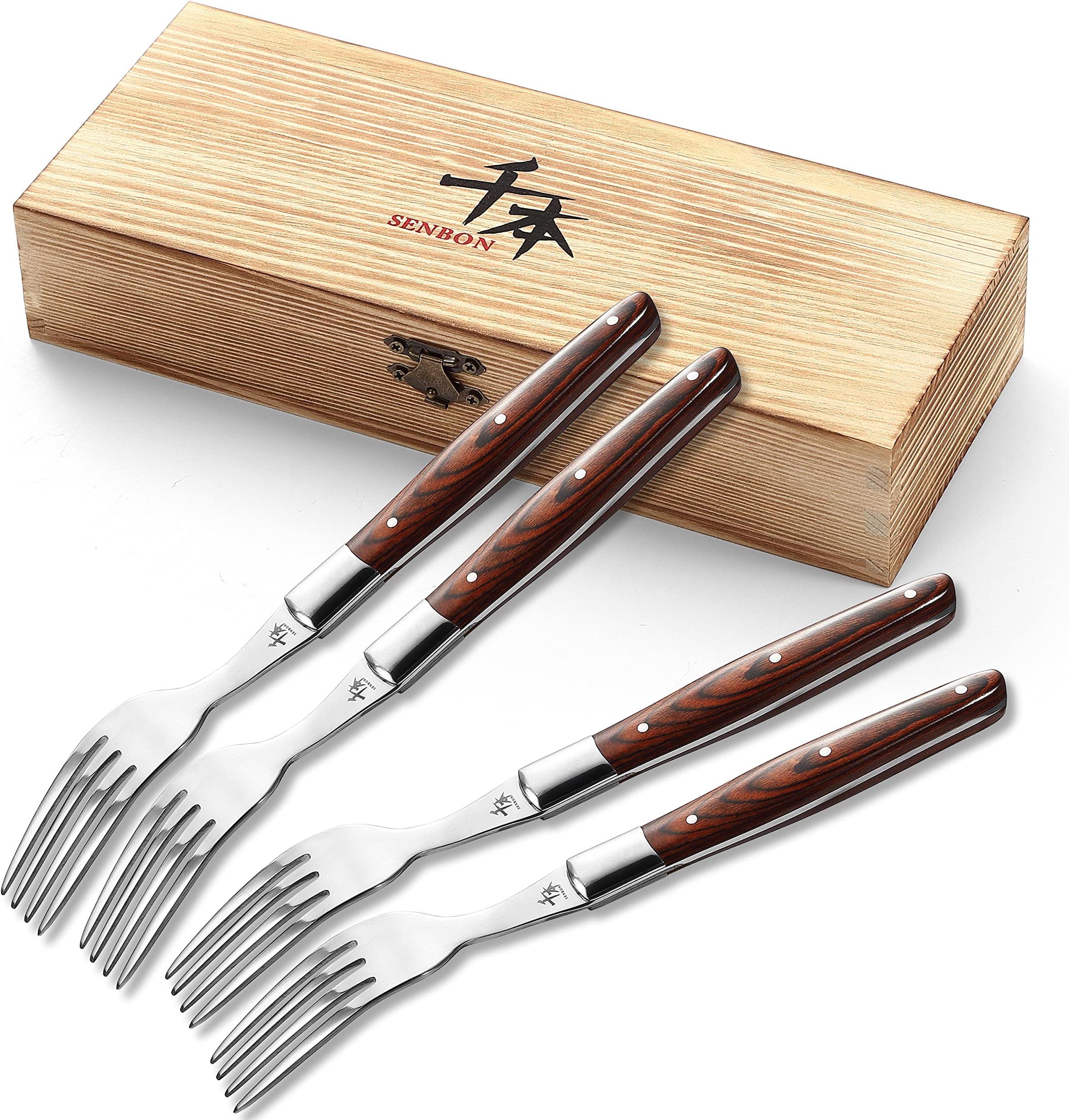 Amazon.com: Bonus Home Laguiole Forks. Premium Quality. 6 pieces Wooden ...