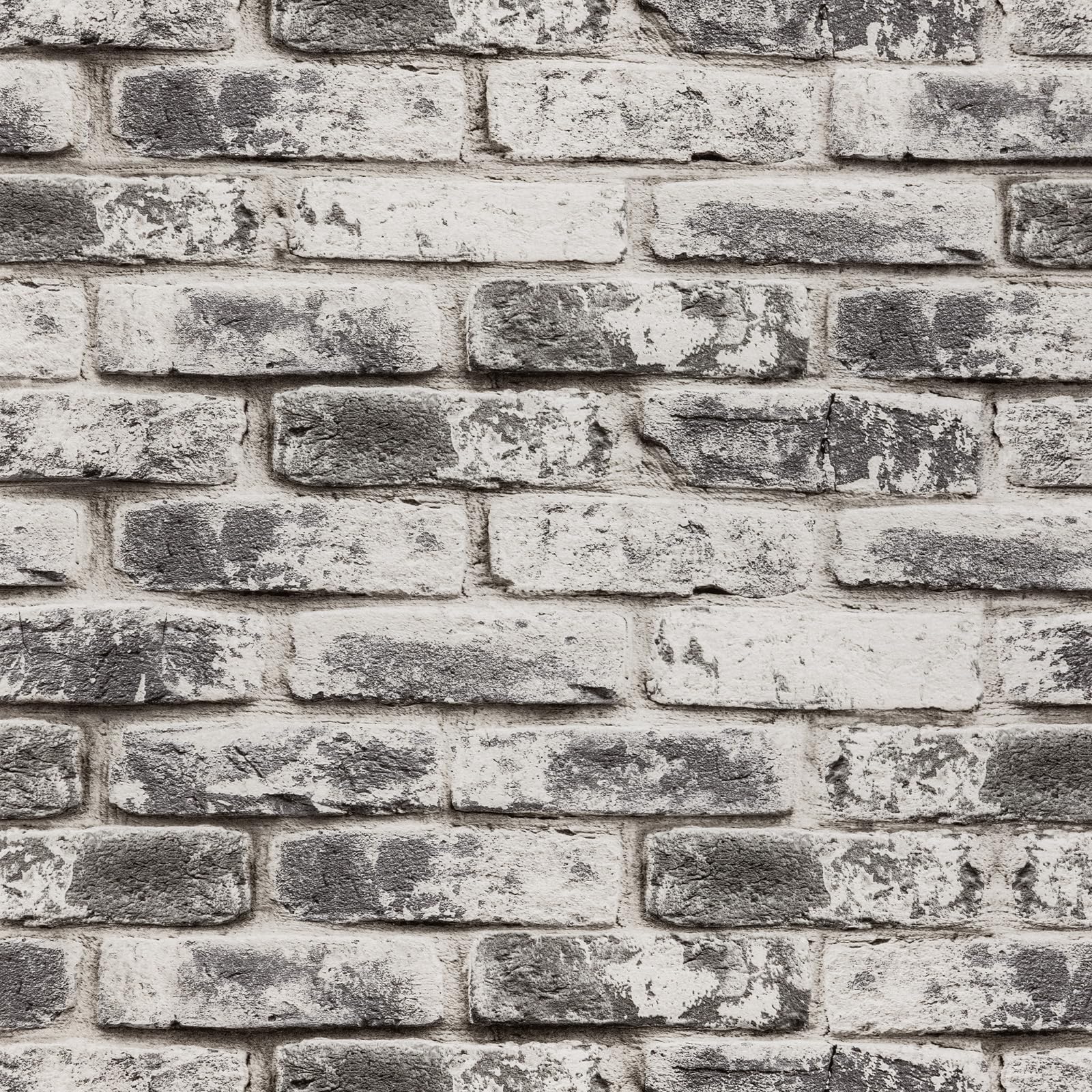 Anmon Gray Brick Wallpaper Faux Textured Brick Wall Paper,Black Brick ...