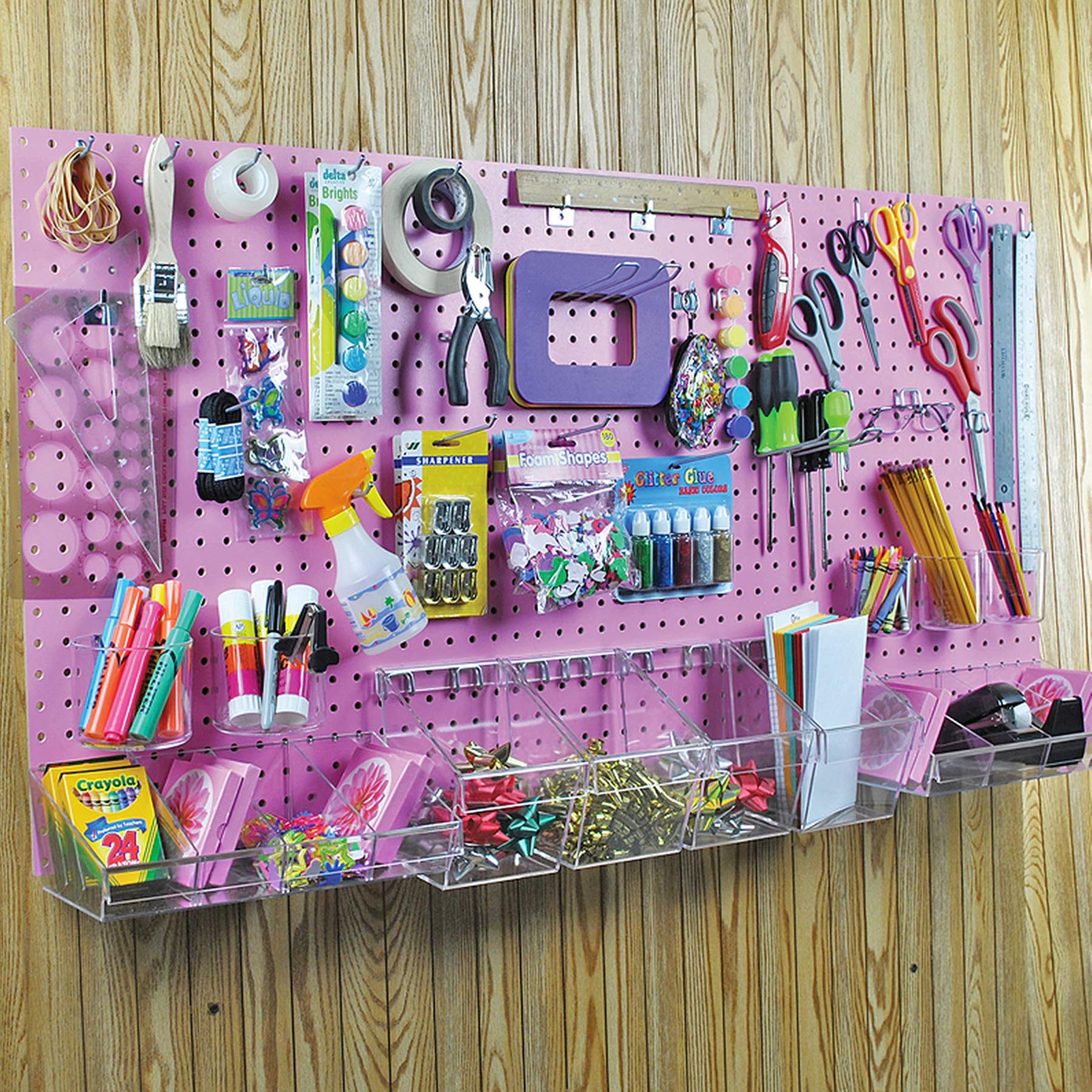 Snapklik.com : Azar Displays 900988-PNK 125-PIECE PEGBOARD ORGANIZER KIT