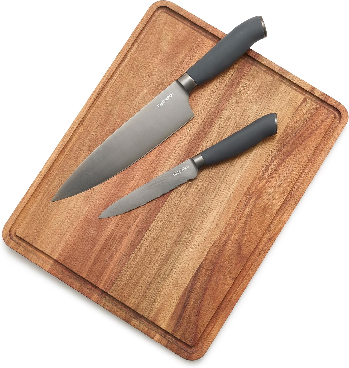 Amazon.com: GreenPan Cutlery Knife and Cutting Board 3 Piece Set ...