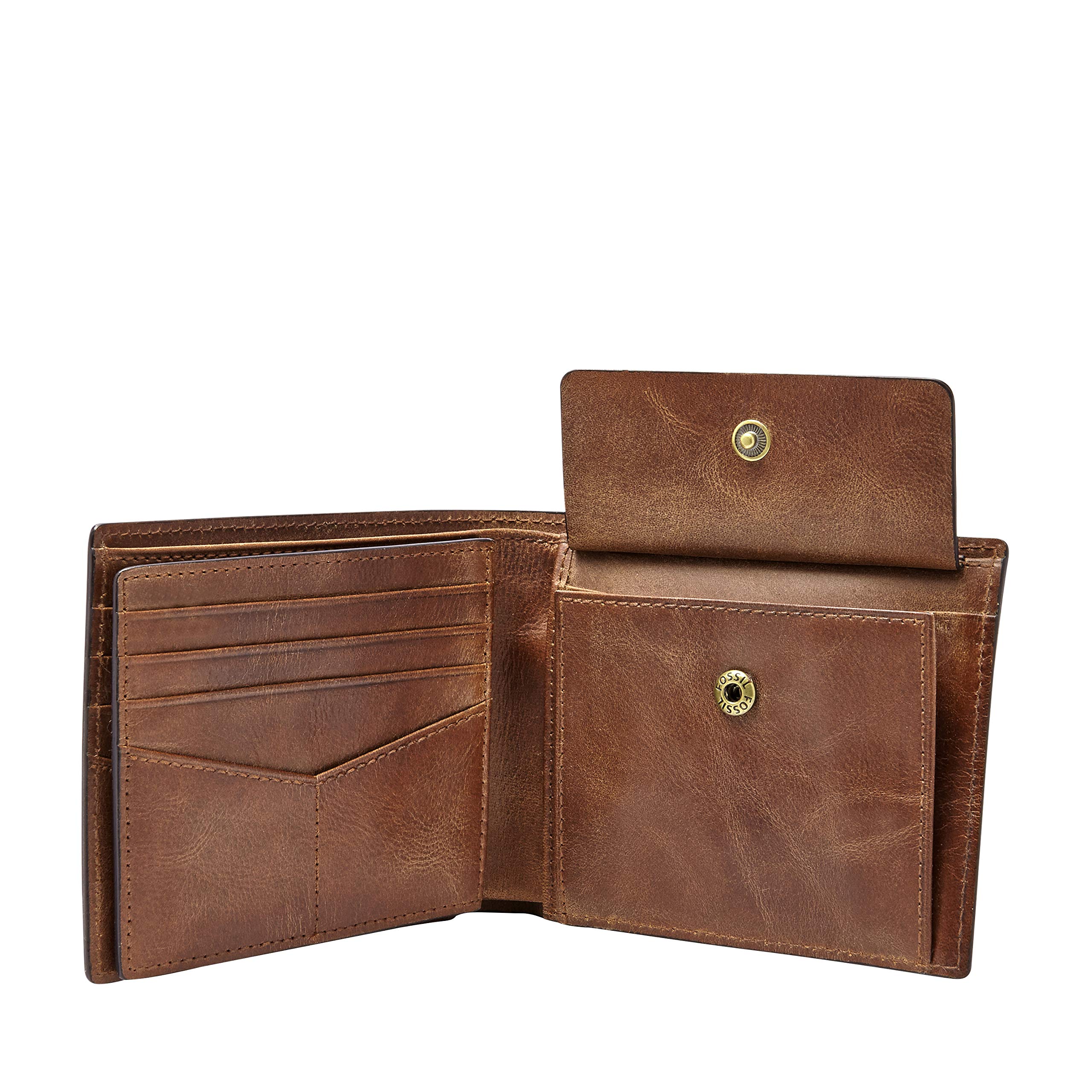 Snapklik.com : Fossil Mens Derrick Leather RFID-Blocking Bifold