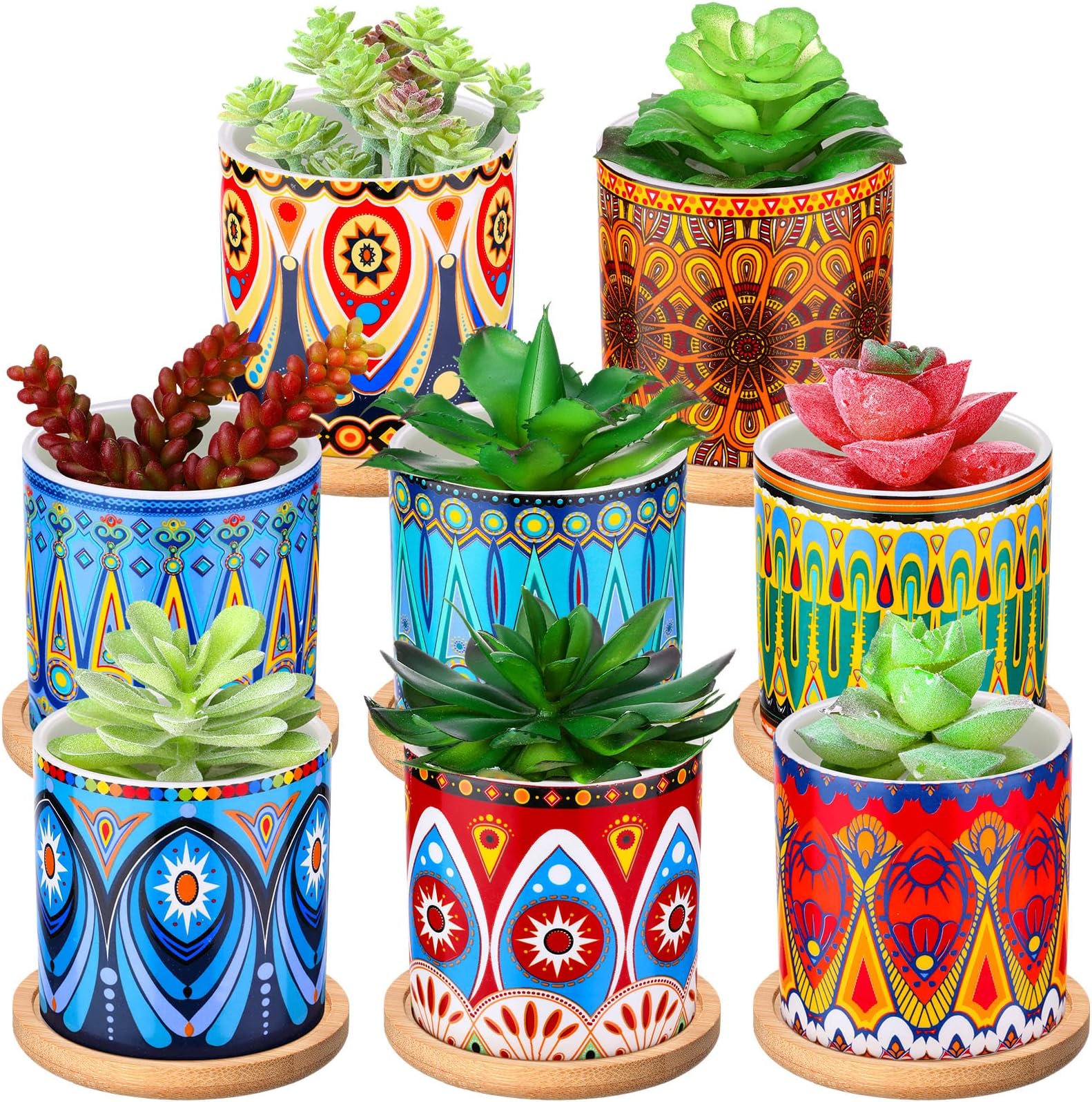 Amazon.com : Zopeal 8 Pcs 3 Inch Succulent Planter Pot Ceramic Cactus ...