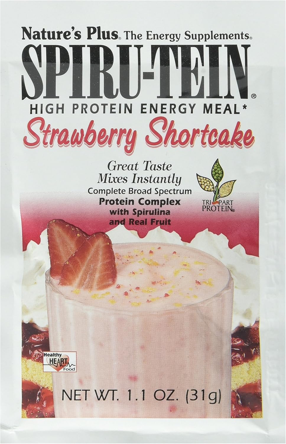 Amazon.com: Nature's Plus Spirutein Strawberry Shake Supplement, 8 ...