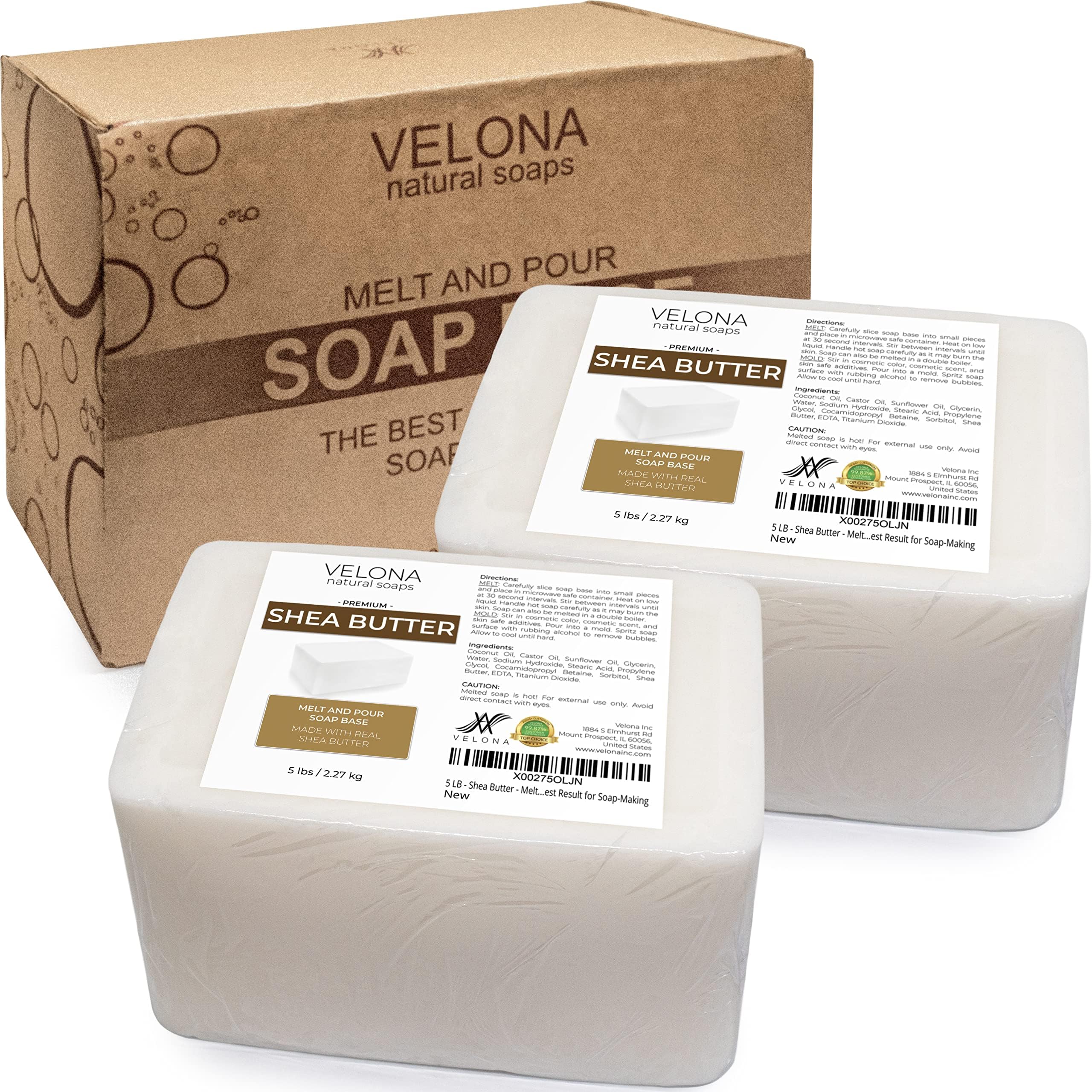 Amazon.com: velona 25 LB - Shea Butter - Melt and Pour Soap Base Bulk ...