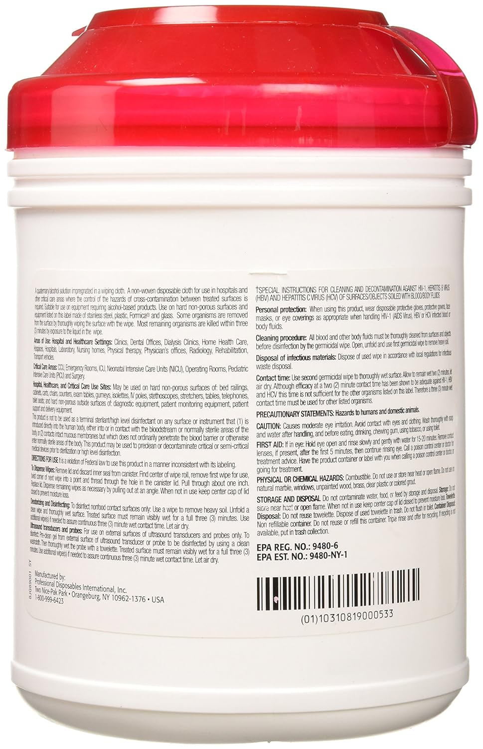 PDI Q89072 Sani-Cloth Plus Germicida desechables Paños 160Tub – Yaxa ...