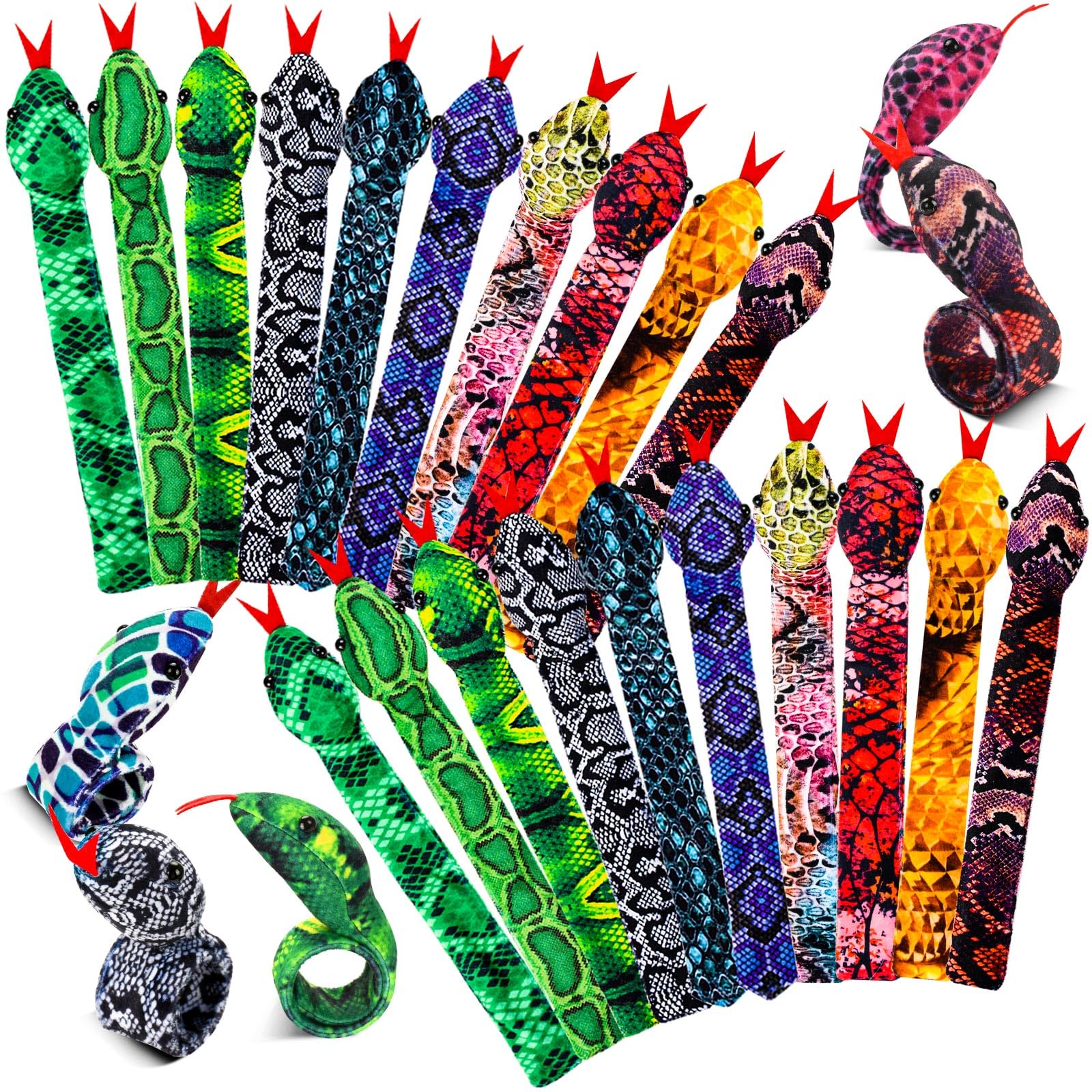 Amazon.com: WhistenFla 16Pcs Snake Slap Bracelets, Reptile Party Favors ...