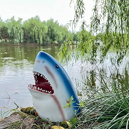 Amazon.com: Jxueych Scary Shark Head Outdoor Ornament Decor for Garden ...