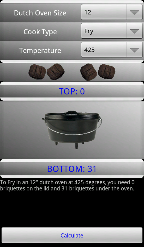 Dutch Oven Calculator:Amazon.de:Appstore for Android