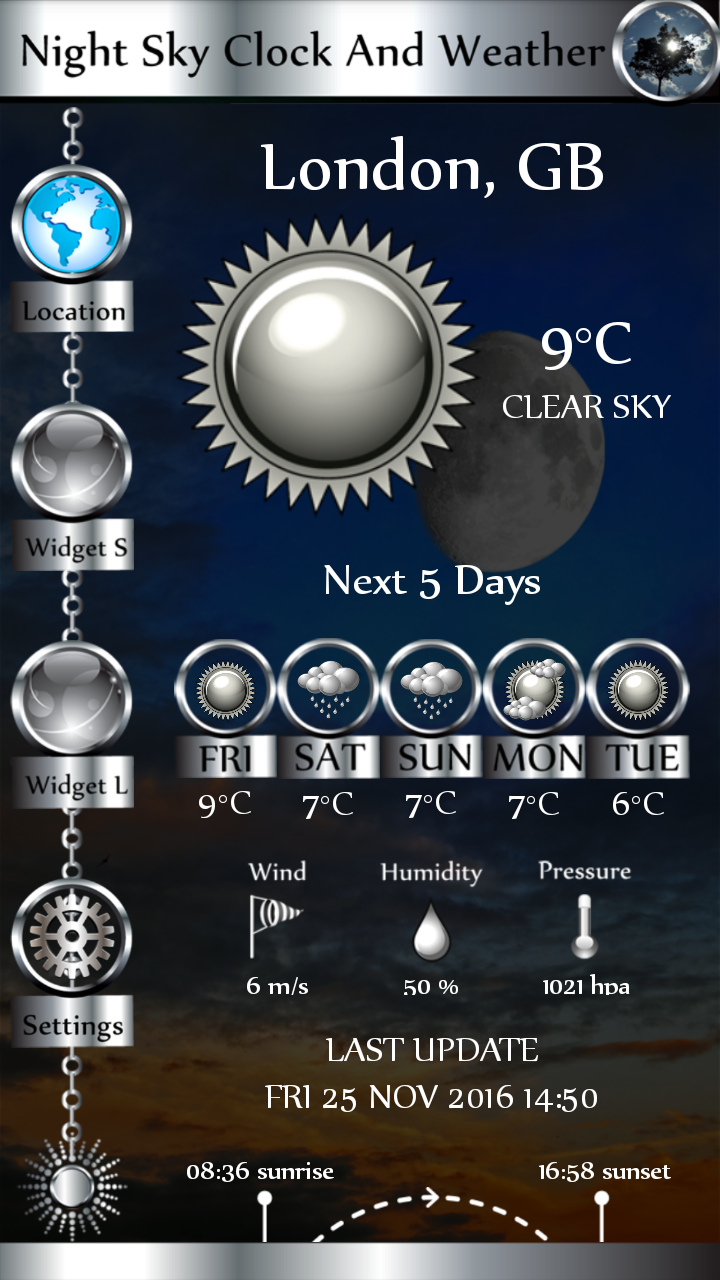 Night Sky Clock And Weather - App on Amazon Appstore