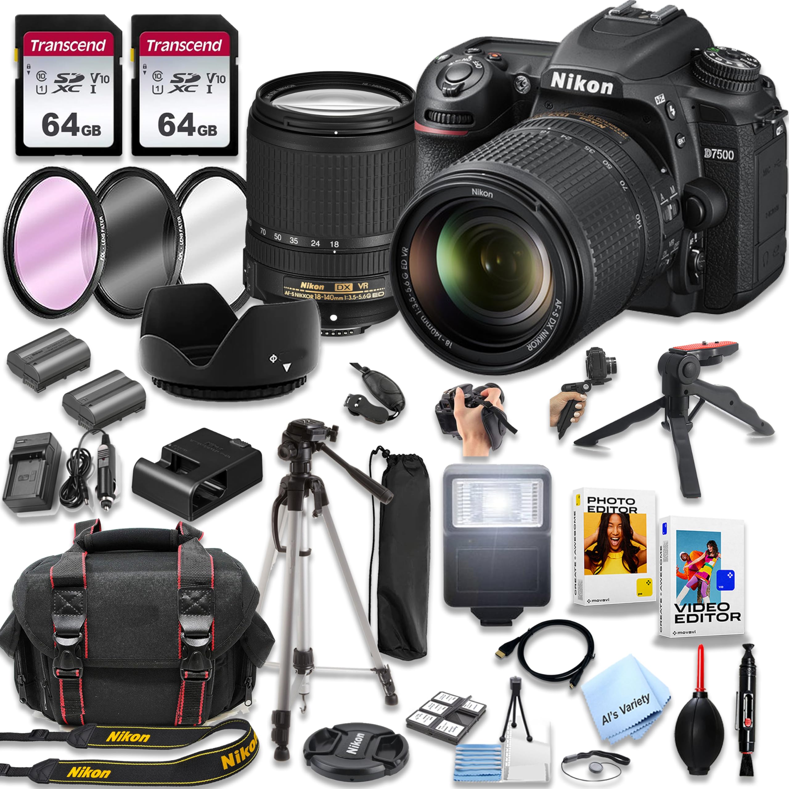 Amazon.com : Nikon D7500 DSLR Camera Kit with 18-140mm VR Lens + 128GB ...