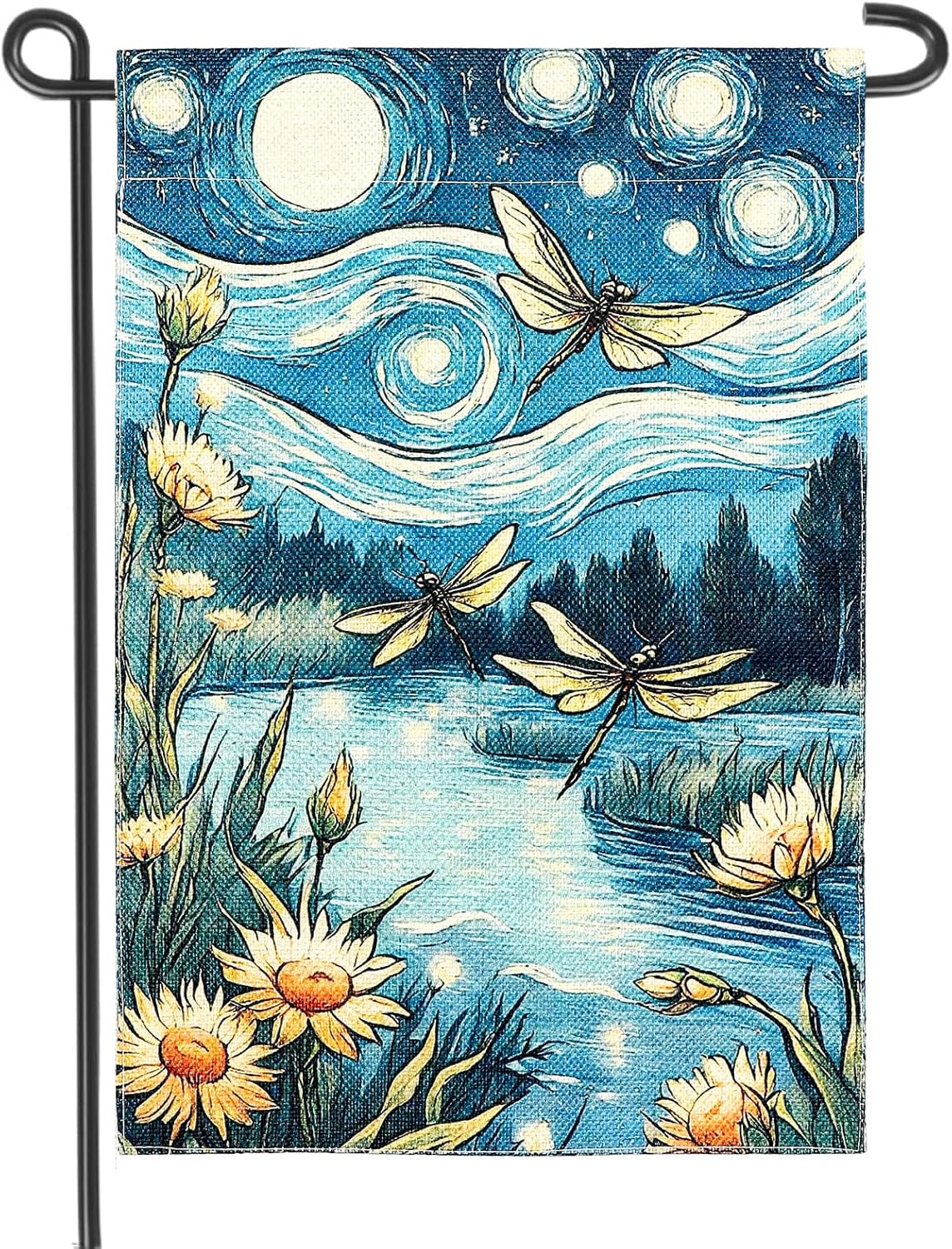 Amazon.com : Summer Dragonfly Floral Garden Flag 12x18 Inch Double ...