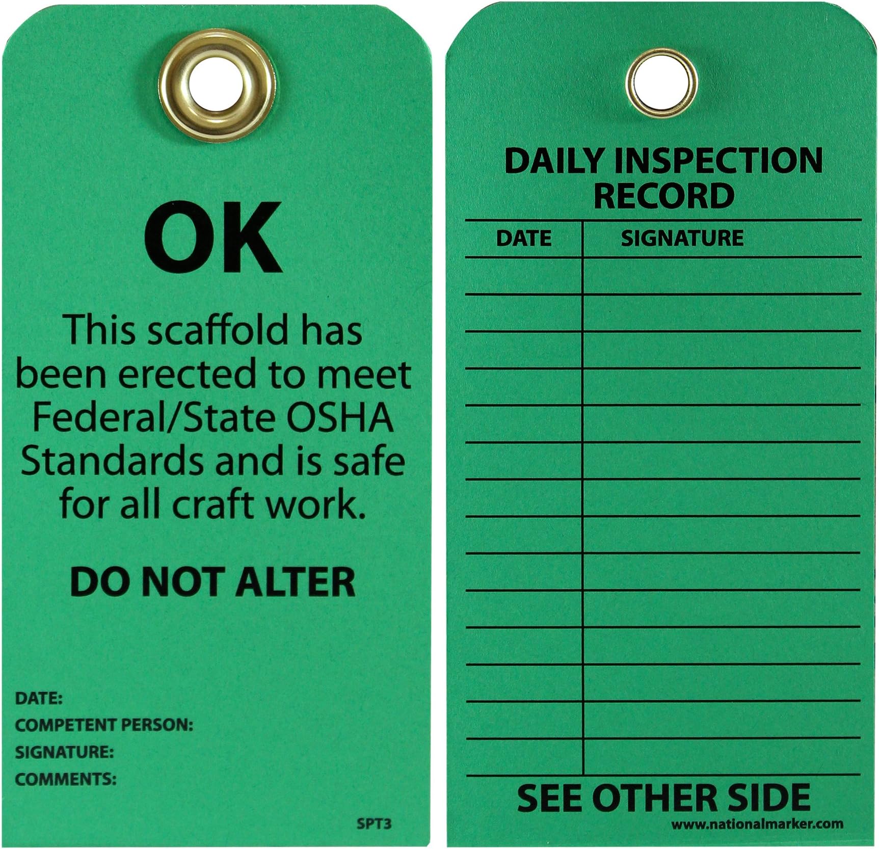 Amazon.com: Accuform Signs TRS318CTP Scaffold Status Tag, Legend ...