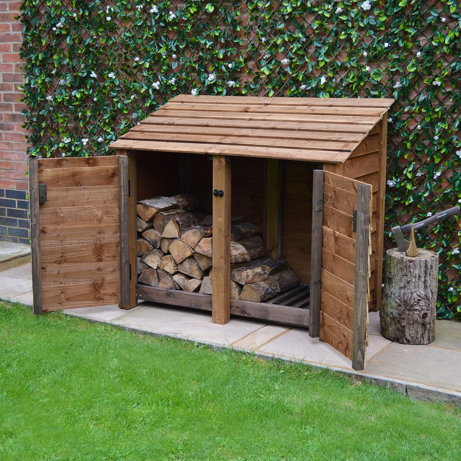 Rutland County Garden Furniture Cottesmore 4ft Tall Log Store/Garden ...