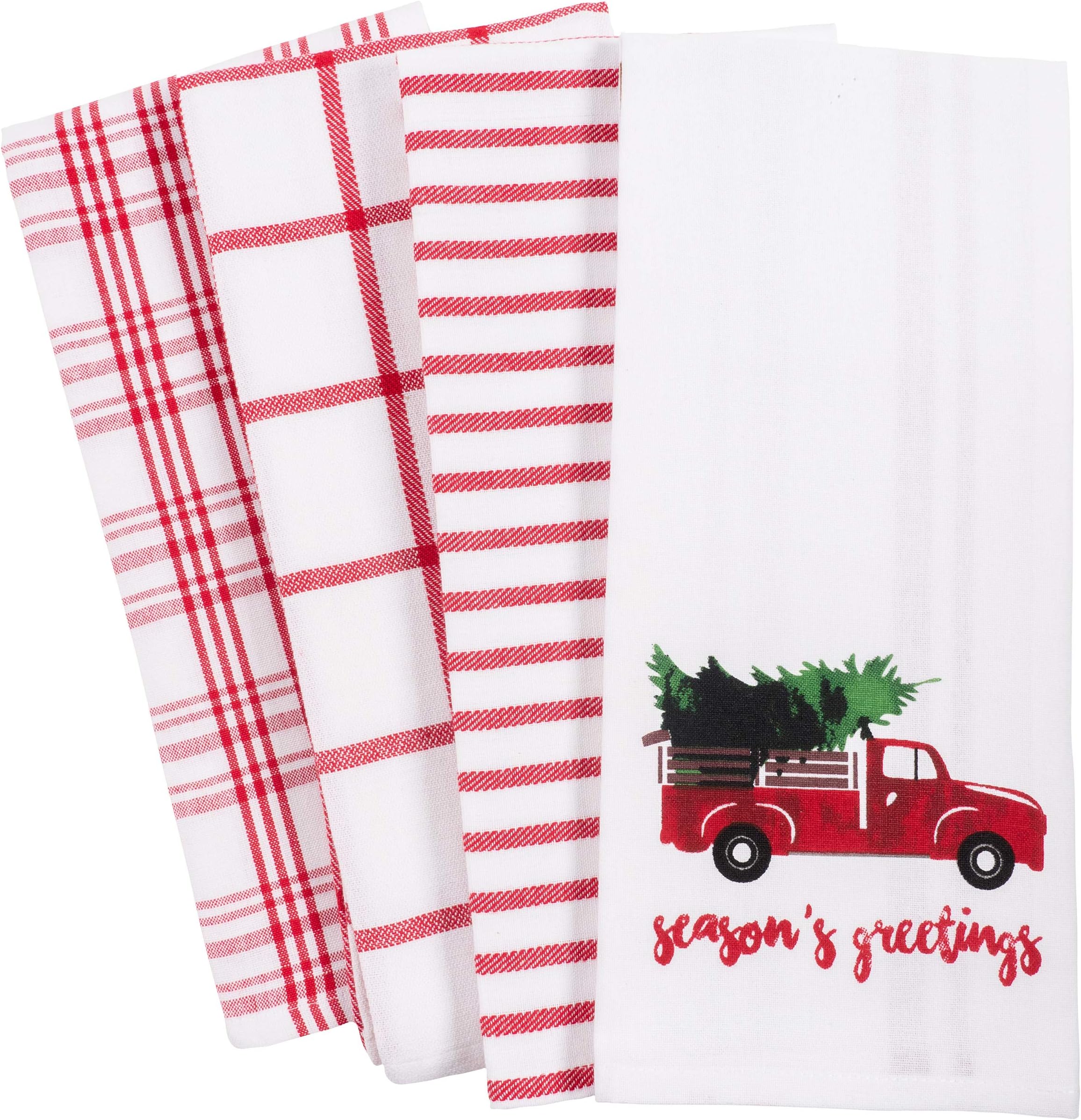 Amazon.com: KAF Home Pantry Kitchen Holiday Dish Towel Set of 4, 100 ...