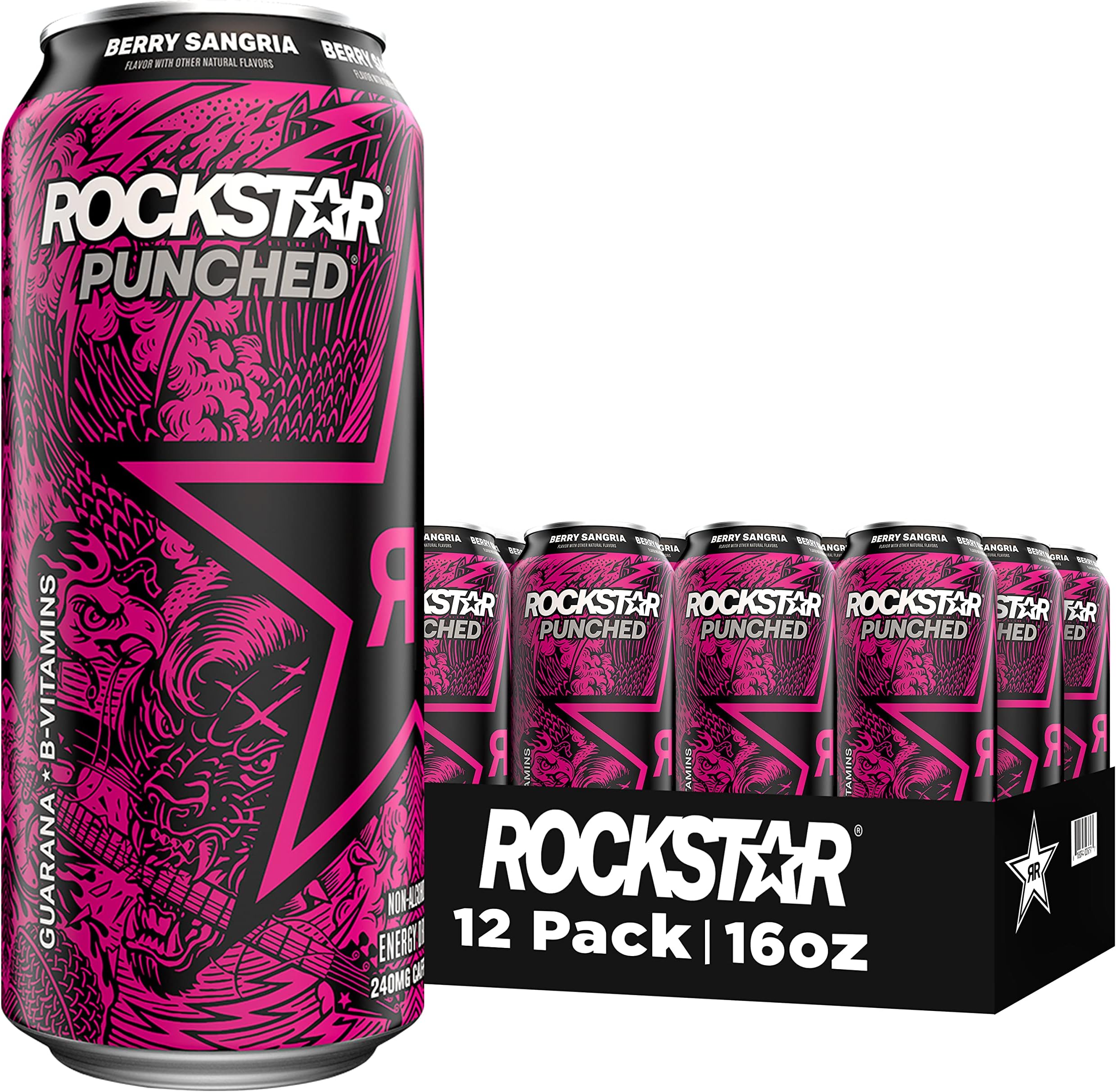 Amazon.com : Rockstar Boom Energy Drink, Whipped Strawberry, with ...