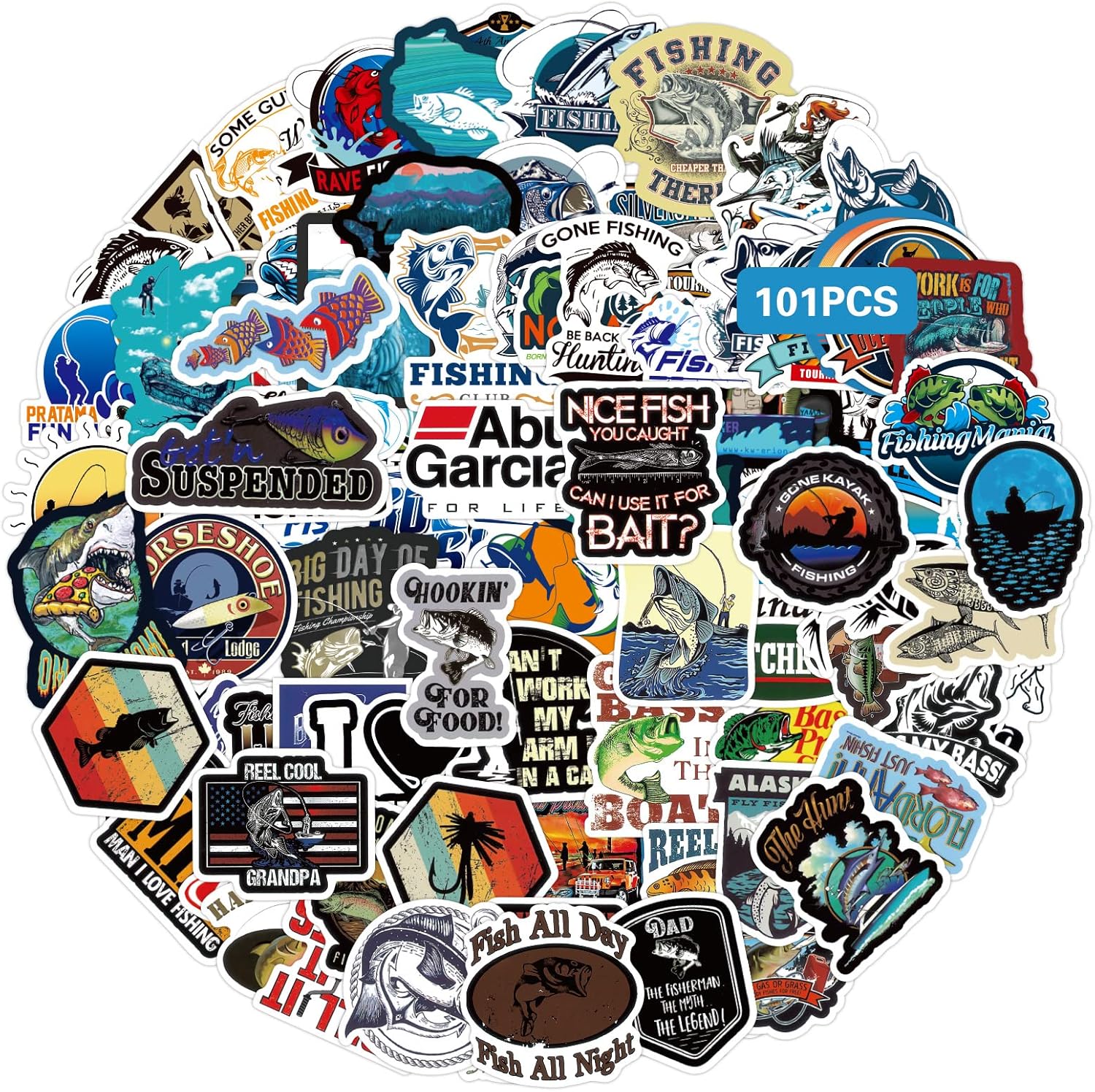 Amazon.com: Generic 101PCS Fishing Stickers and Decals Hunting and ...