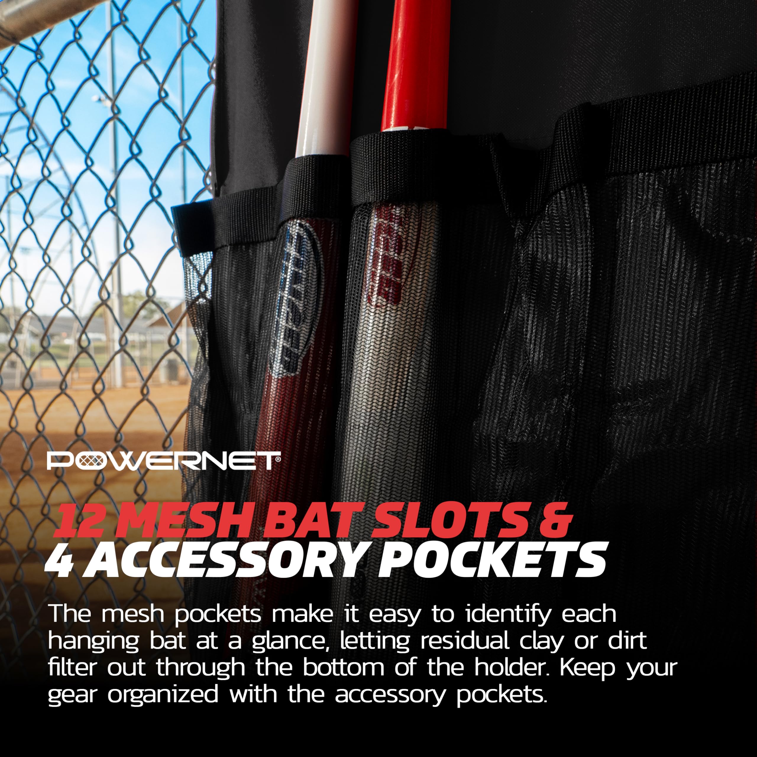 Snapklik.com : PowerNet Hanging Bat Bag Caddy For Baseball And Softball ...