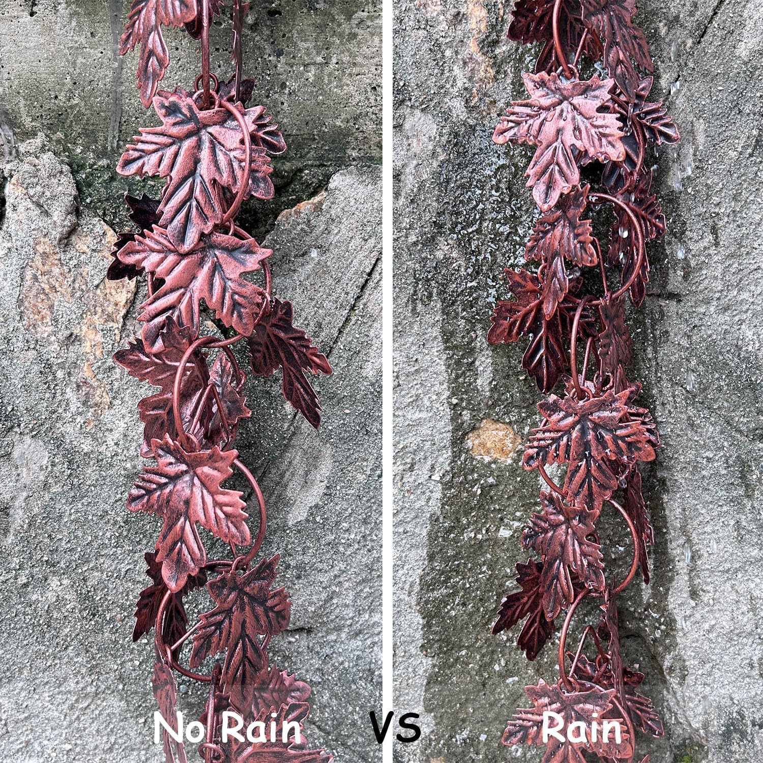 Snapklik.com : Maple Leaf Rain Chain, 8.5 Feet Rain Chains For Gutters ...