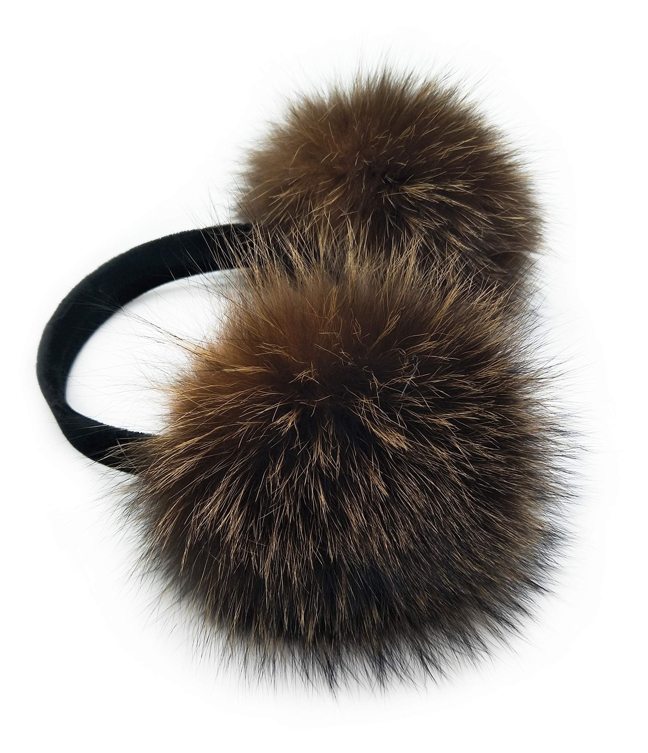Amazon.com: Hima 100% Real Fox Fur and Raccoon Fur Earmuffs with Long ...