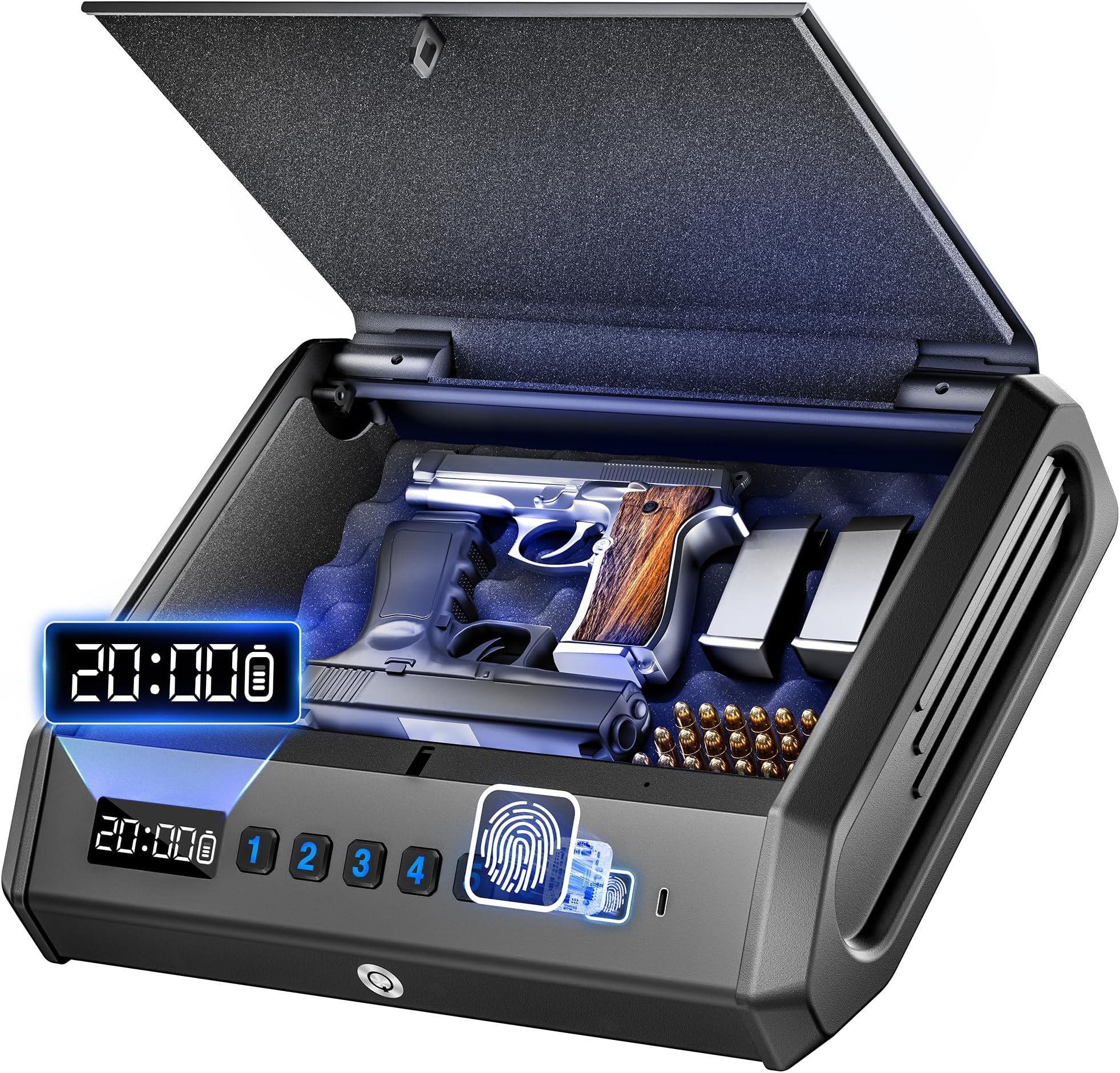 Amazon.com: Gun Safe, Quick Access Gun Safe for Handgun, Pistol Safe ...