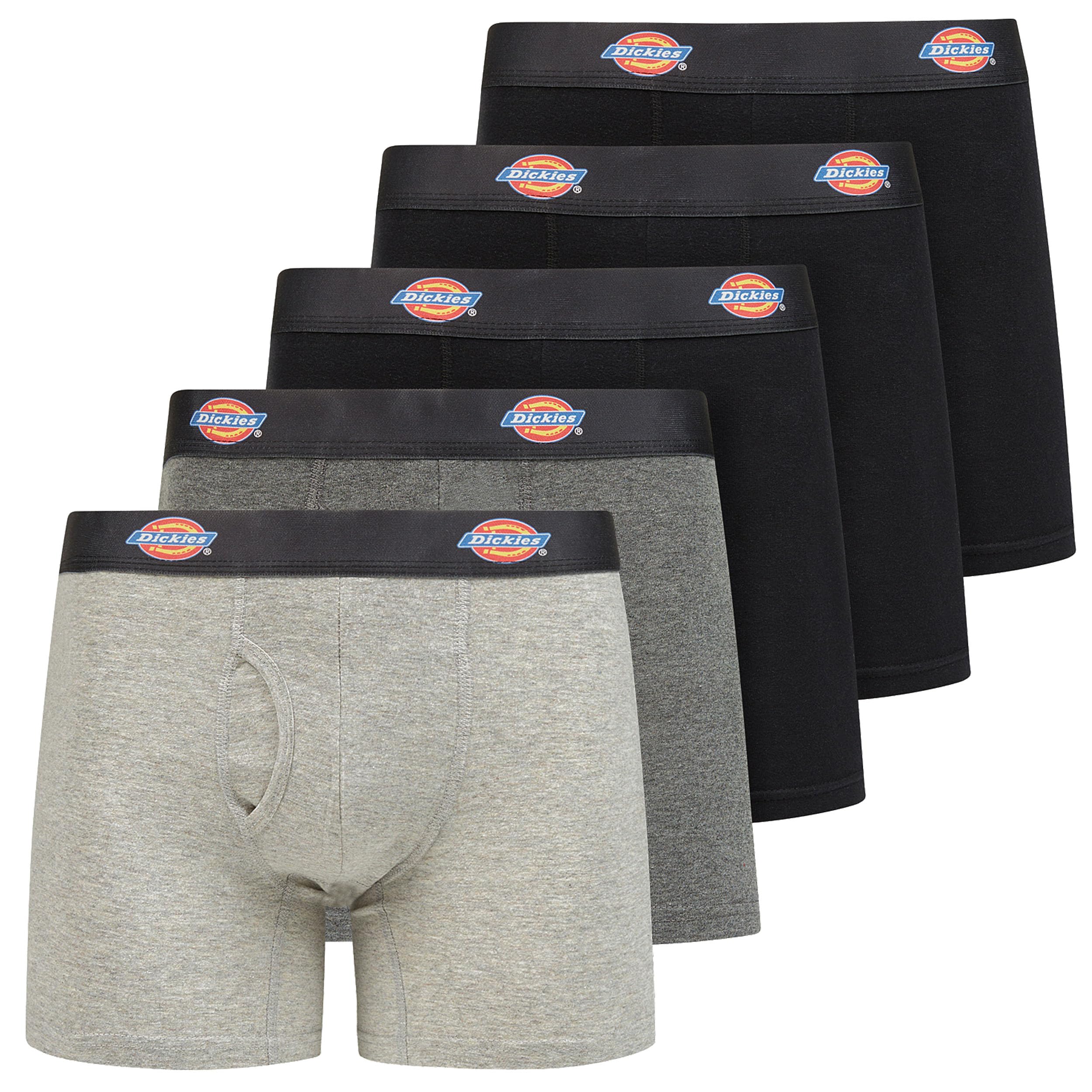 Dickies Mens Boxer Briefs Cotton Underwear for Men 5 Pack Medium Black ...
