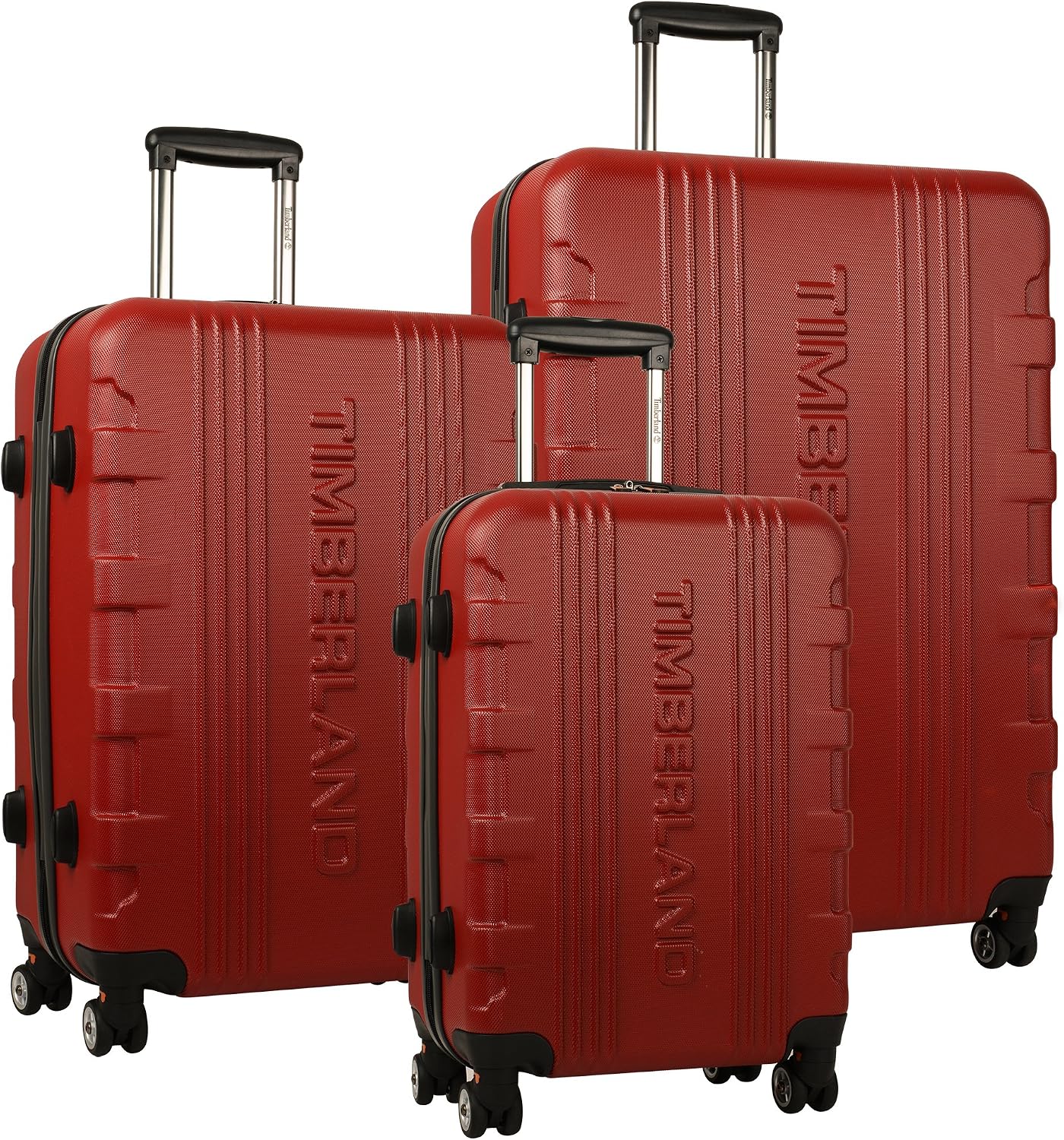 Amazon.com | Timberland 3 Piece Hardside Spinner Luggage Set, Red ...