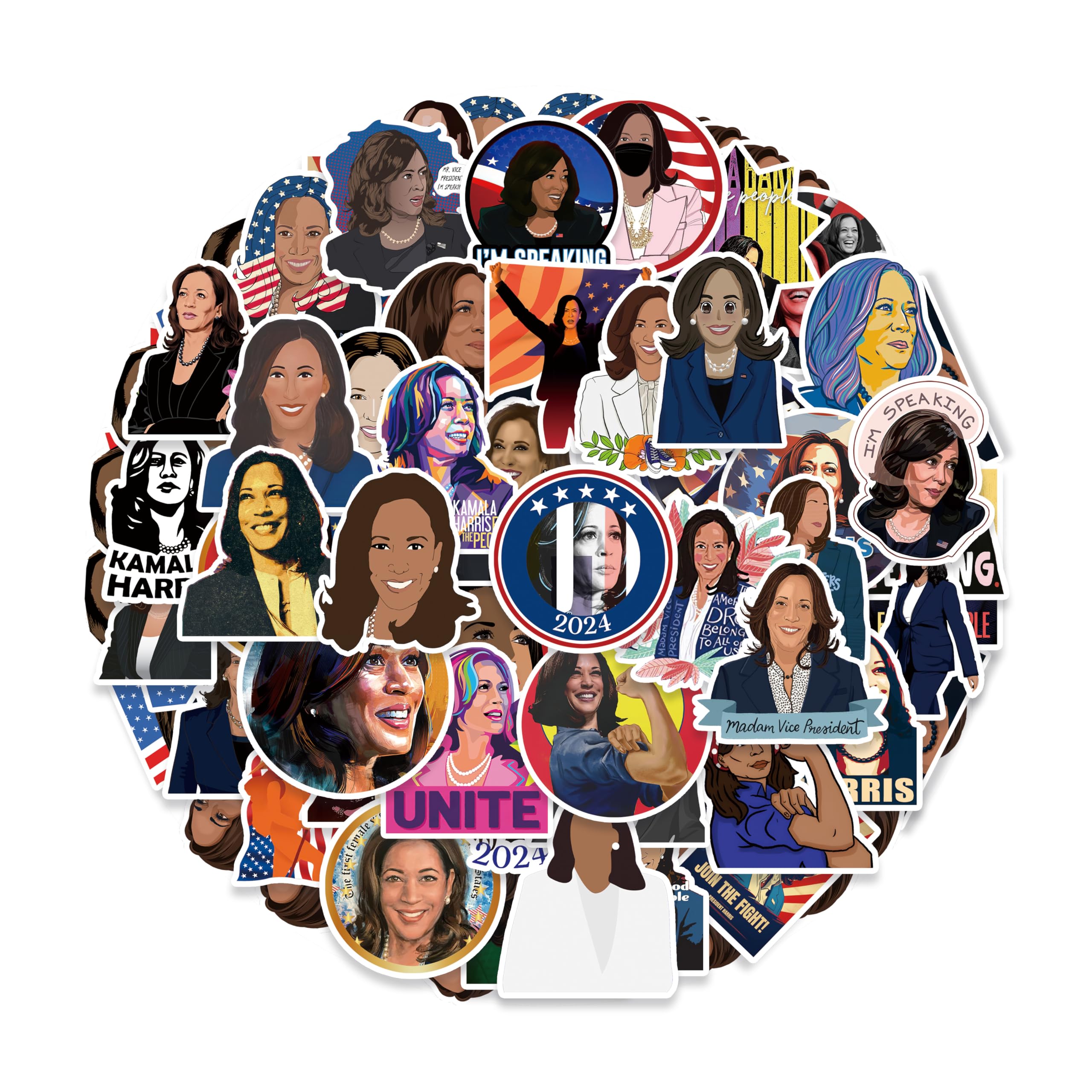 Amazon.com: Thesunace 50PCS Kamala Harris 2024 Stickers, Kamala Decal ...