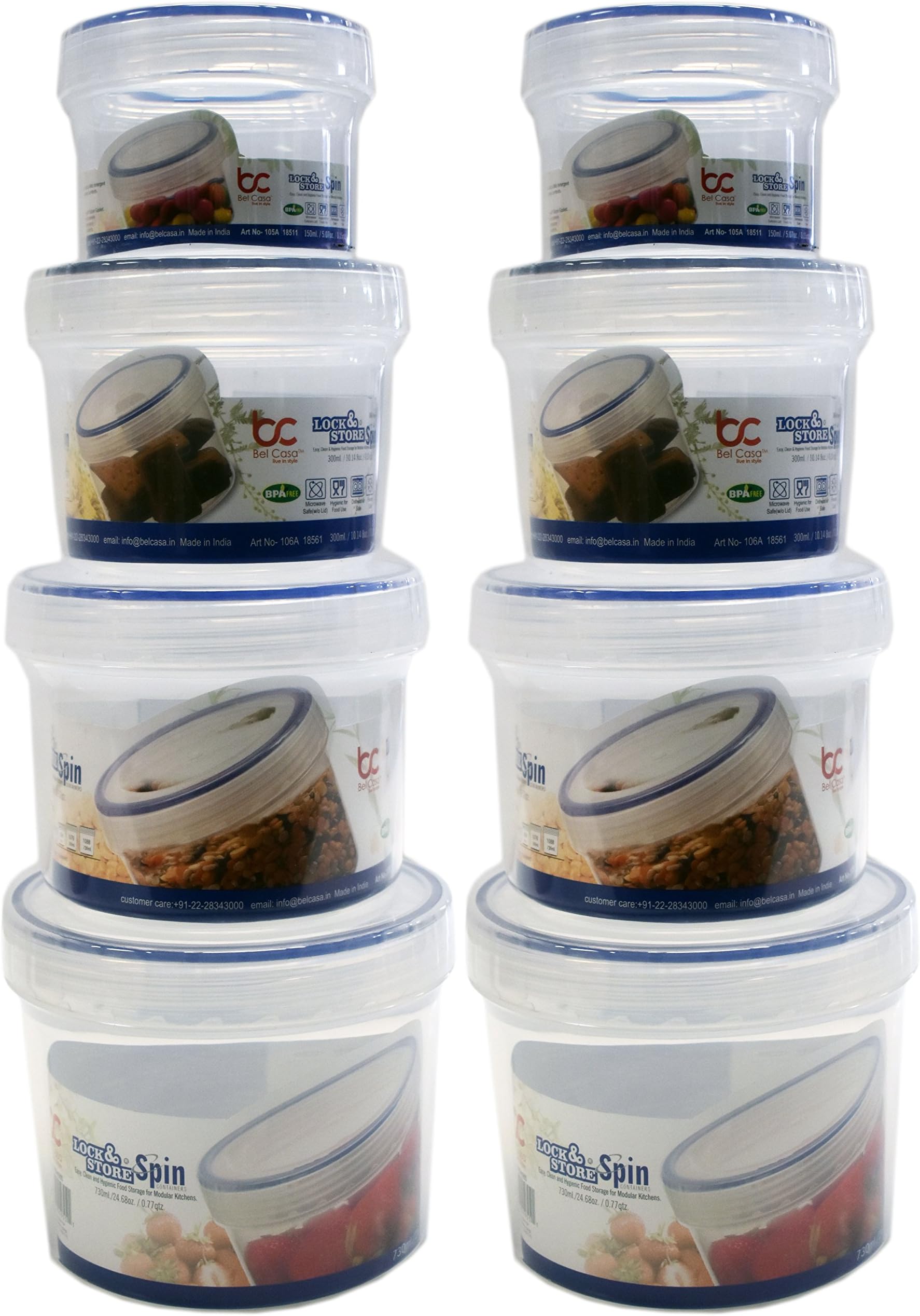 Amazon.com: Black Duck Brand Set of 8 Lock & Store Spin Food Storage ...