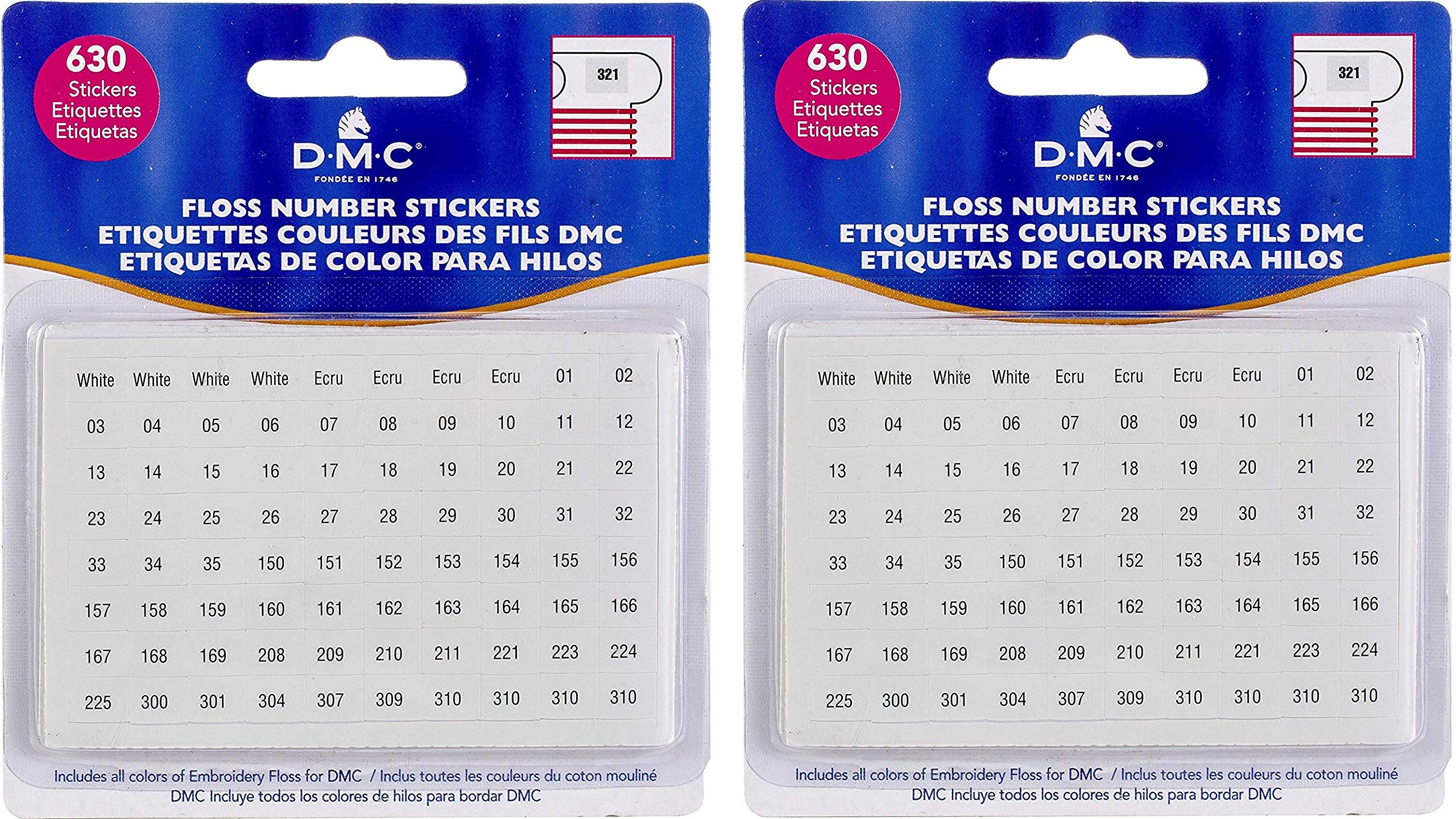 Amazon.com: DMC 6103 Floss Number Stickers, 630-Stickers (2 Pack)