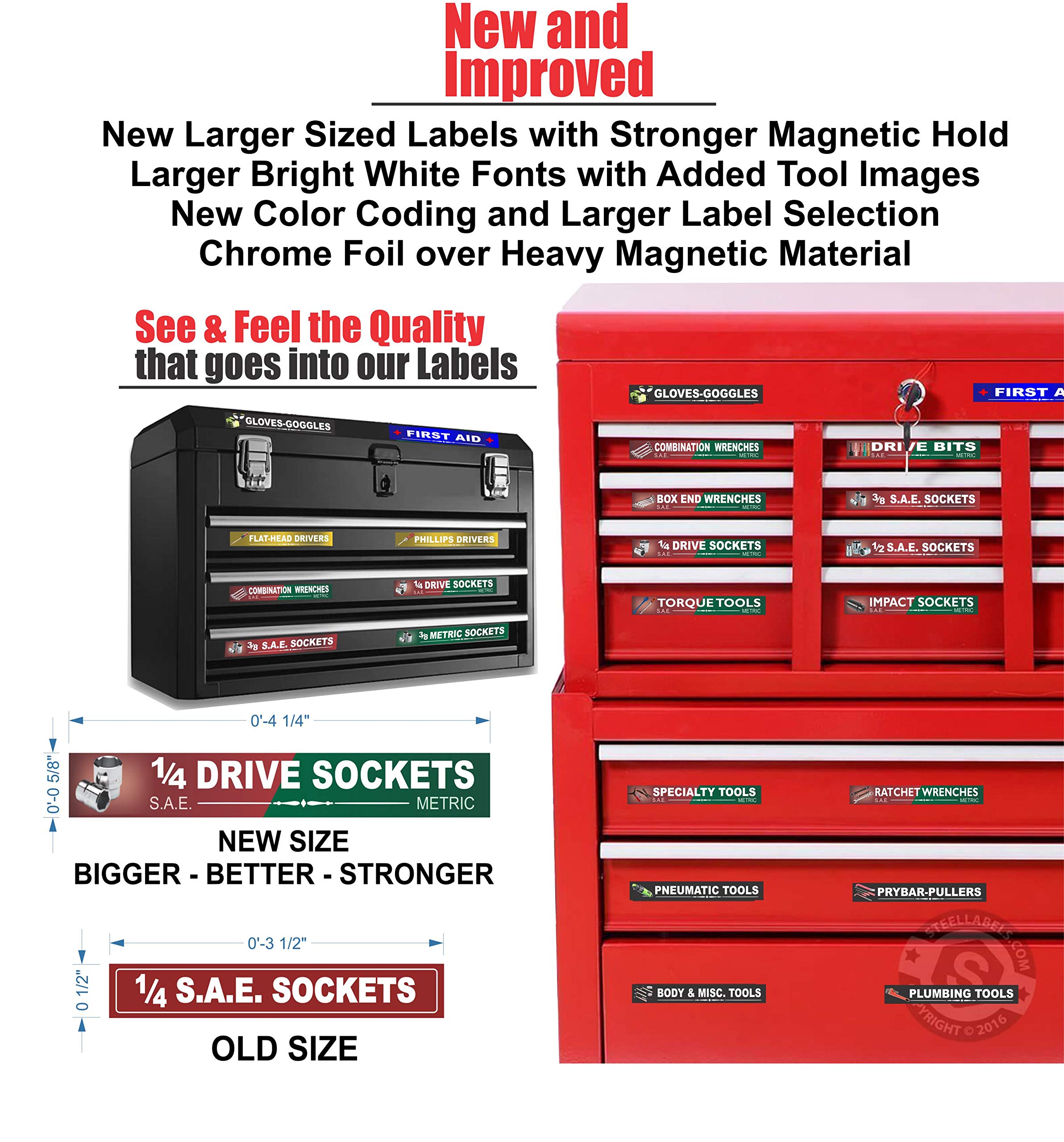 Snapklik.com : Ultimate Magnetic Tool Box Organizer Labels