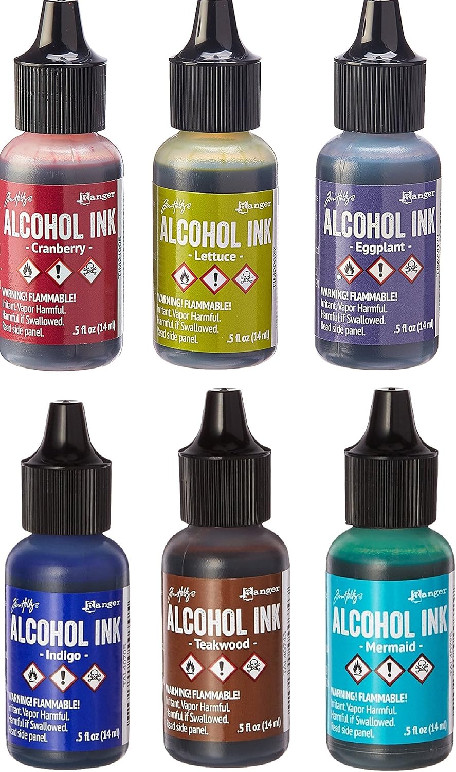 Amazon.com: Tim Holtz - Ranger - Bundle of 6 Adirondack Alcohol Inks ...