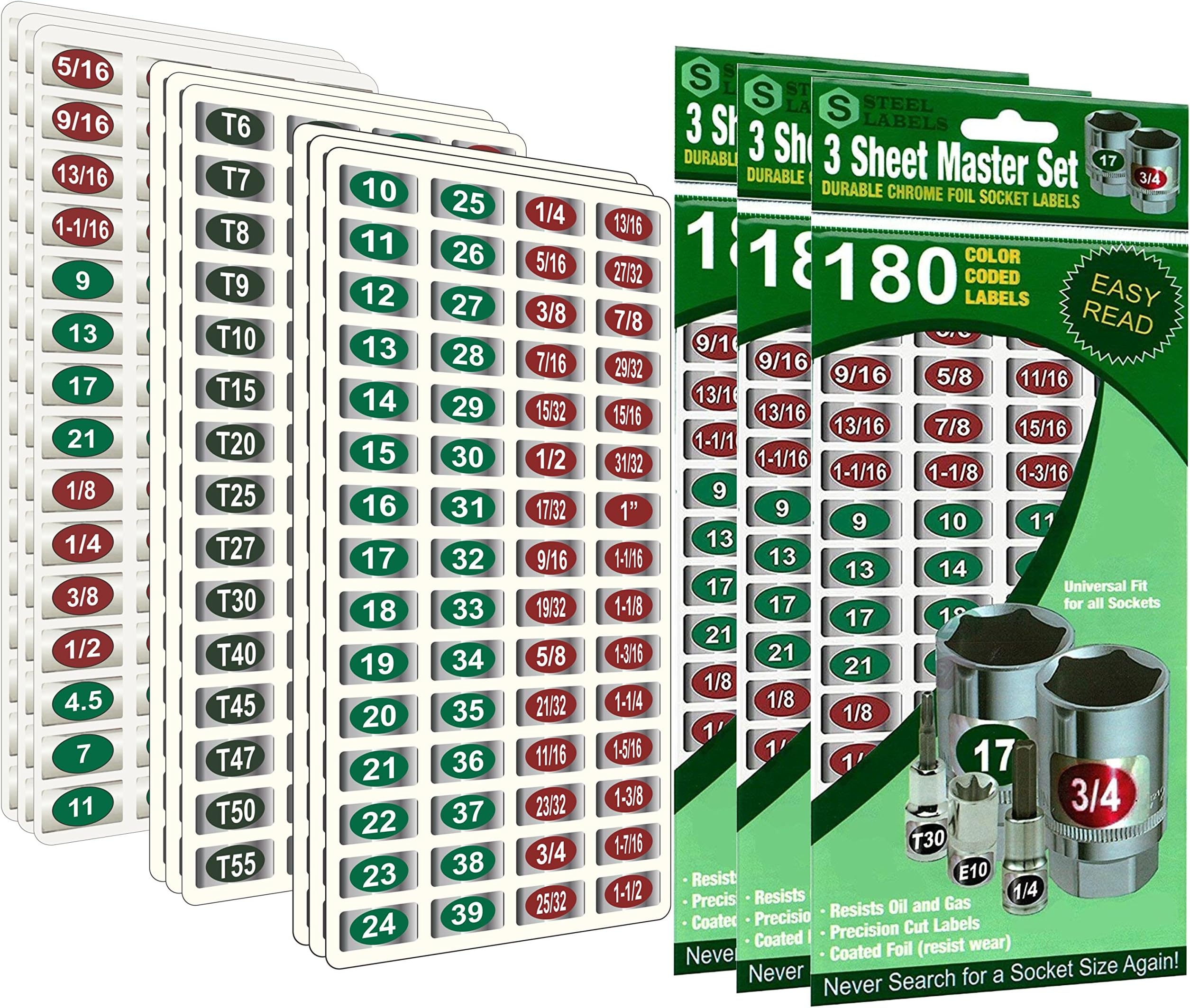 Labels for sockets. SAE and Metric Sticker Set for Tools.: Amazon.com ...