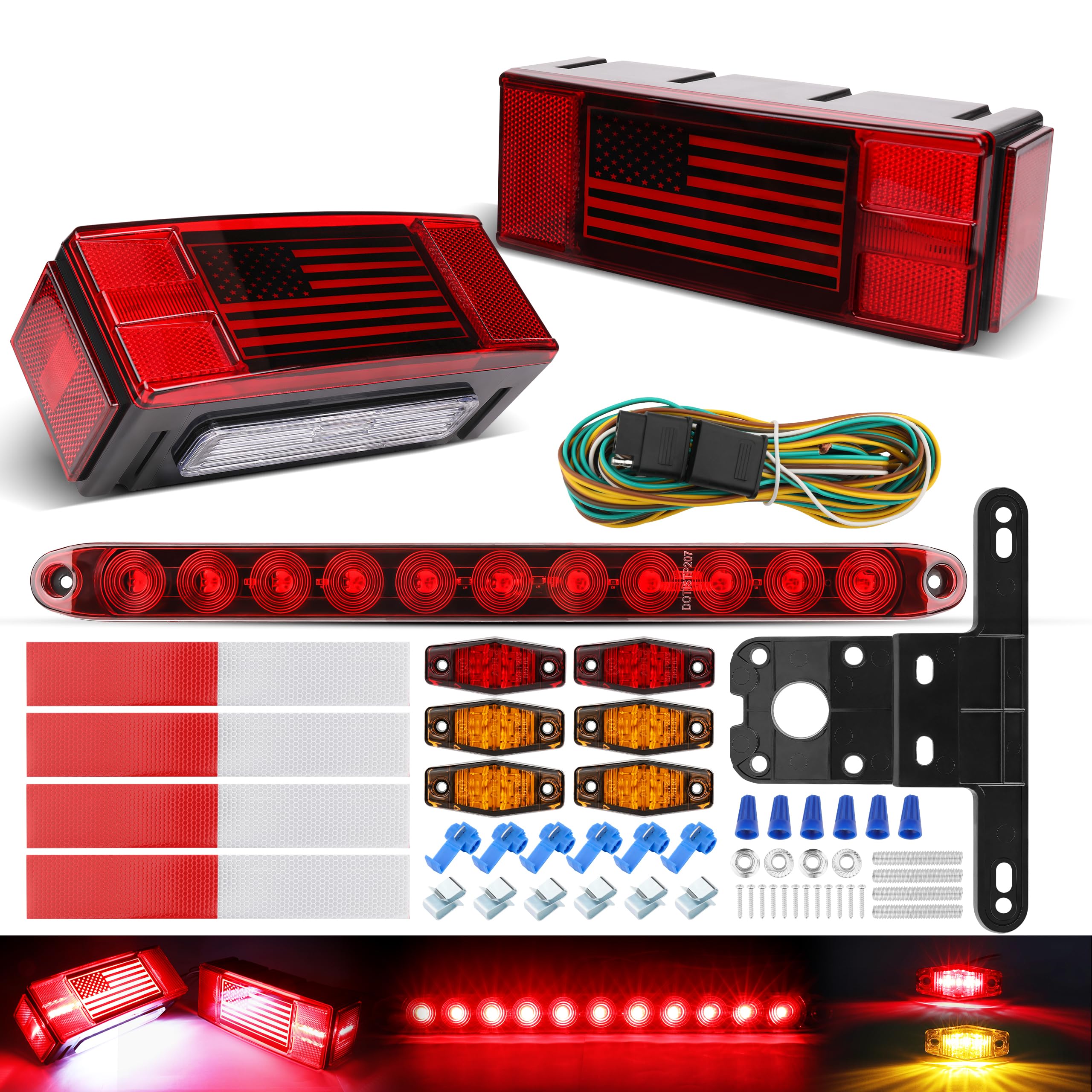 Snapklik.com : RVZONE LED Trailer Lights Kit For Utility Trailer IP68 ...