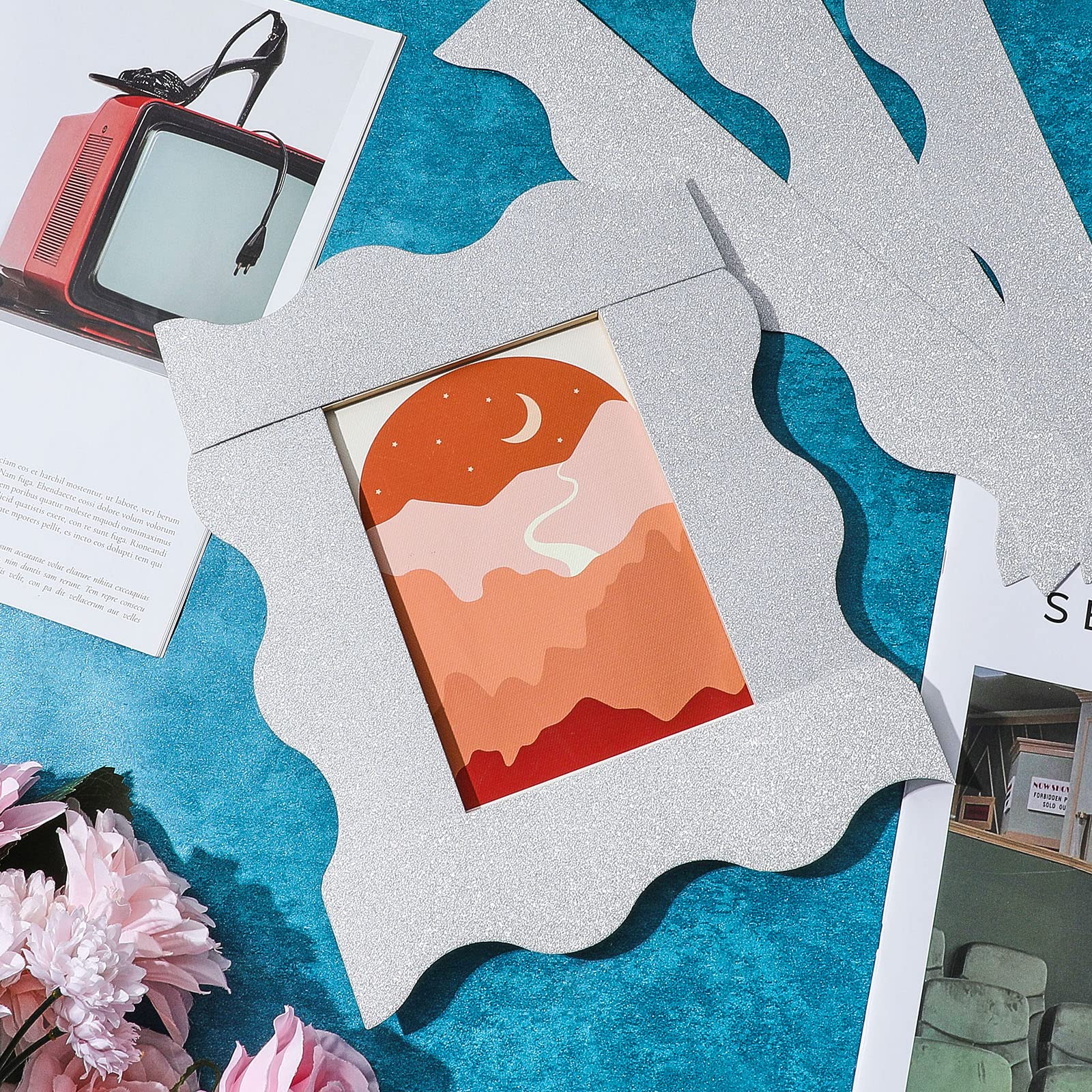 Snapklik.com : Spakon 55.8 Feet Bulletin Board Border Glitter Scalloped ...